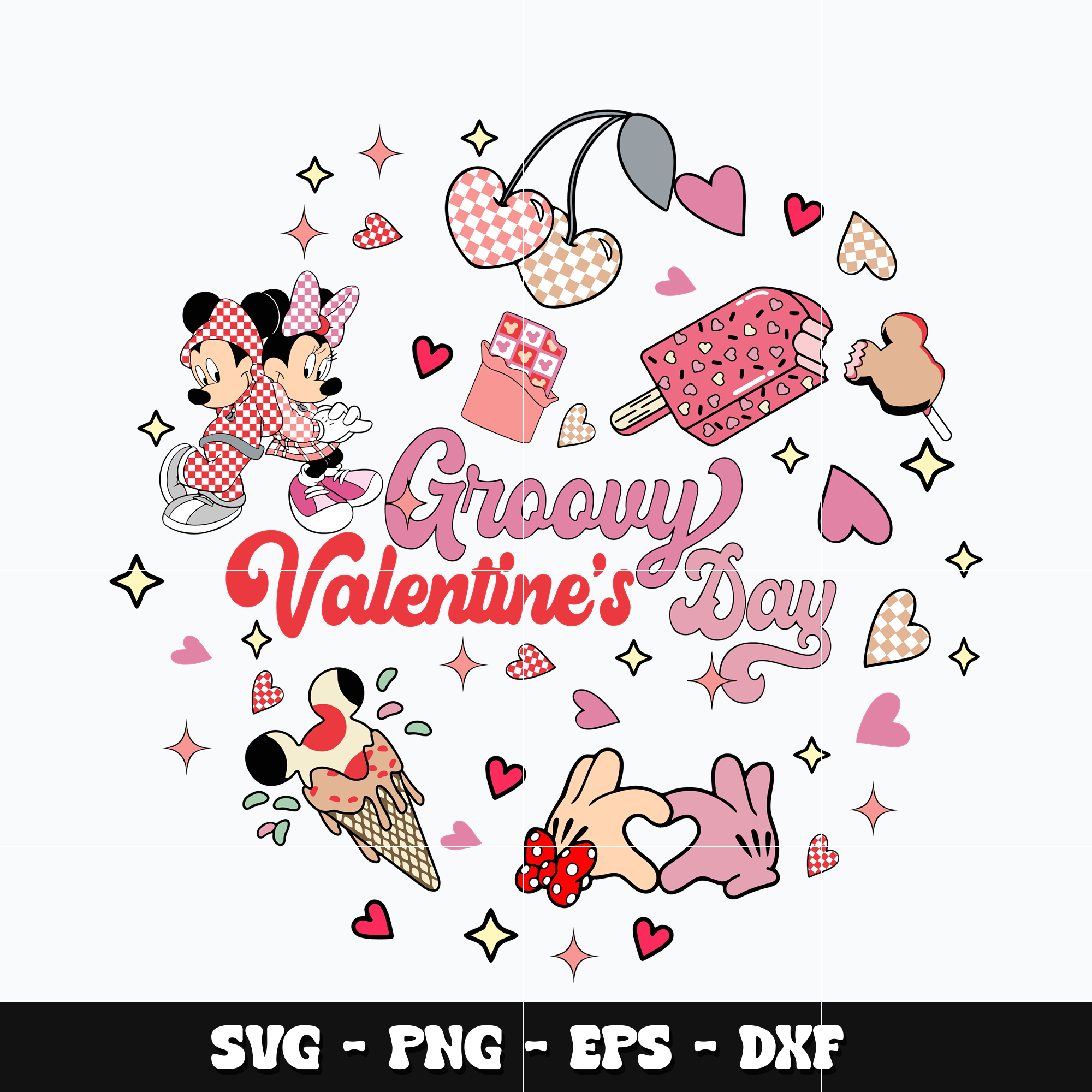 Mickey groovy valentines day Svg, Mickey svg, Disney svg, Sv - Inspire ...
