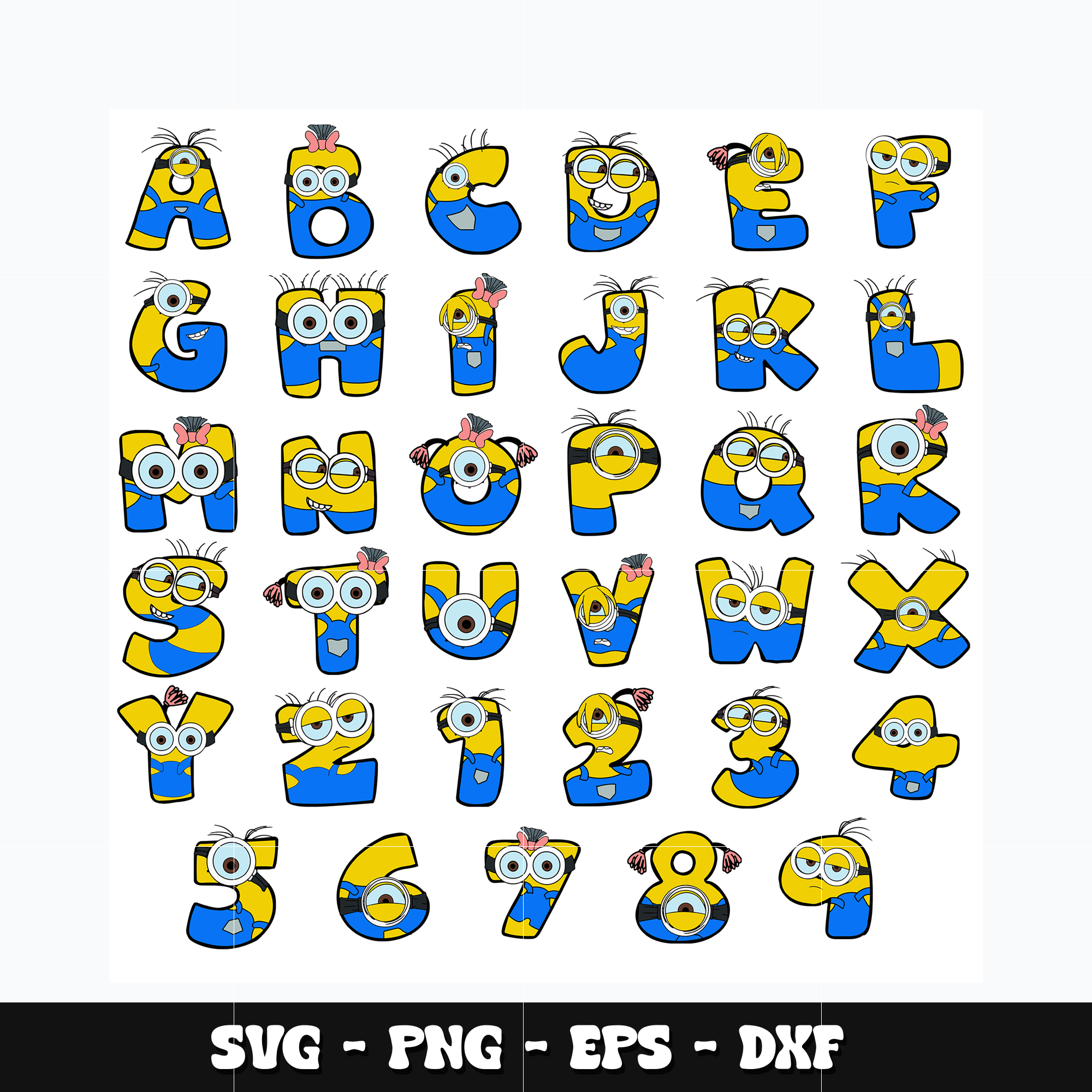 Minion alphabet Svg, Minion svg, Disney svg, Svg design, car | Inspire ...