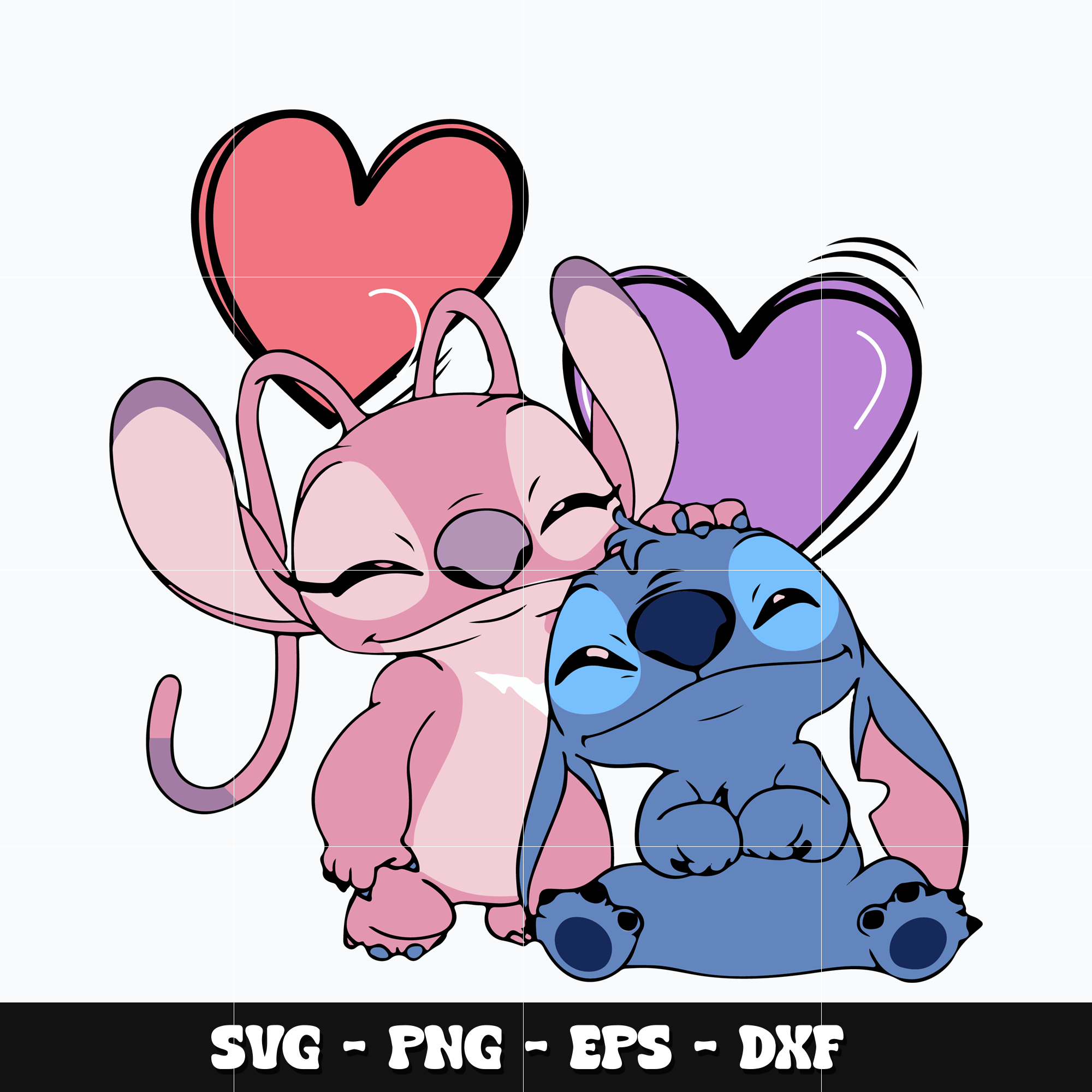 Stitch and Angel couple love Svg, Stitch svg, Disney svg, Sv | Inspire ...