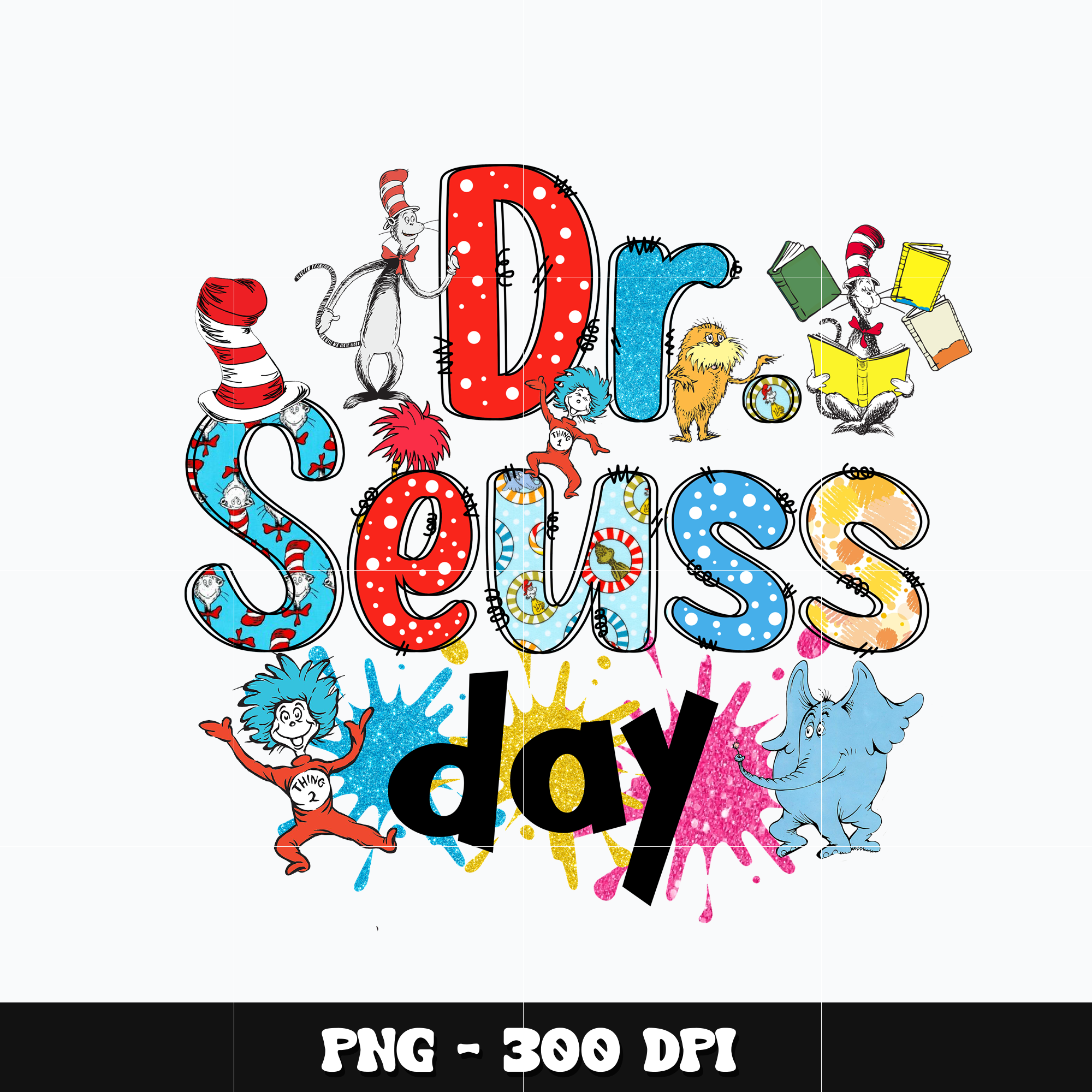Dr seuss day Png, Dr seuss Png, Dr seuss cartoon Png, Digita | Inspire ...