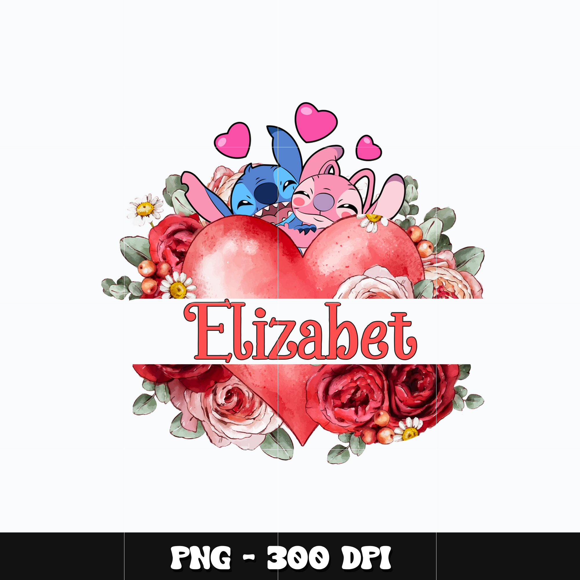 Stitch couple elizabet Png, Stitch Png, Disney Png, Digital - Inspire ...