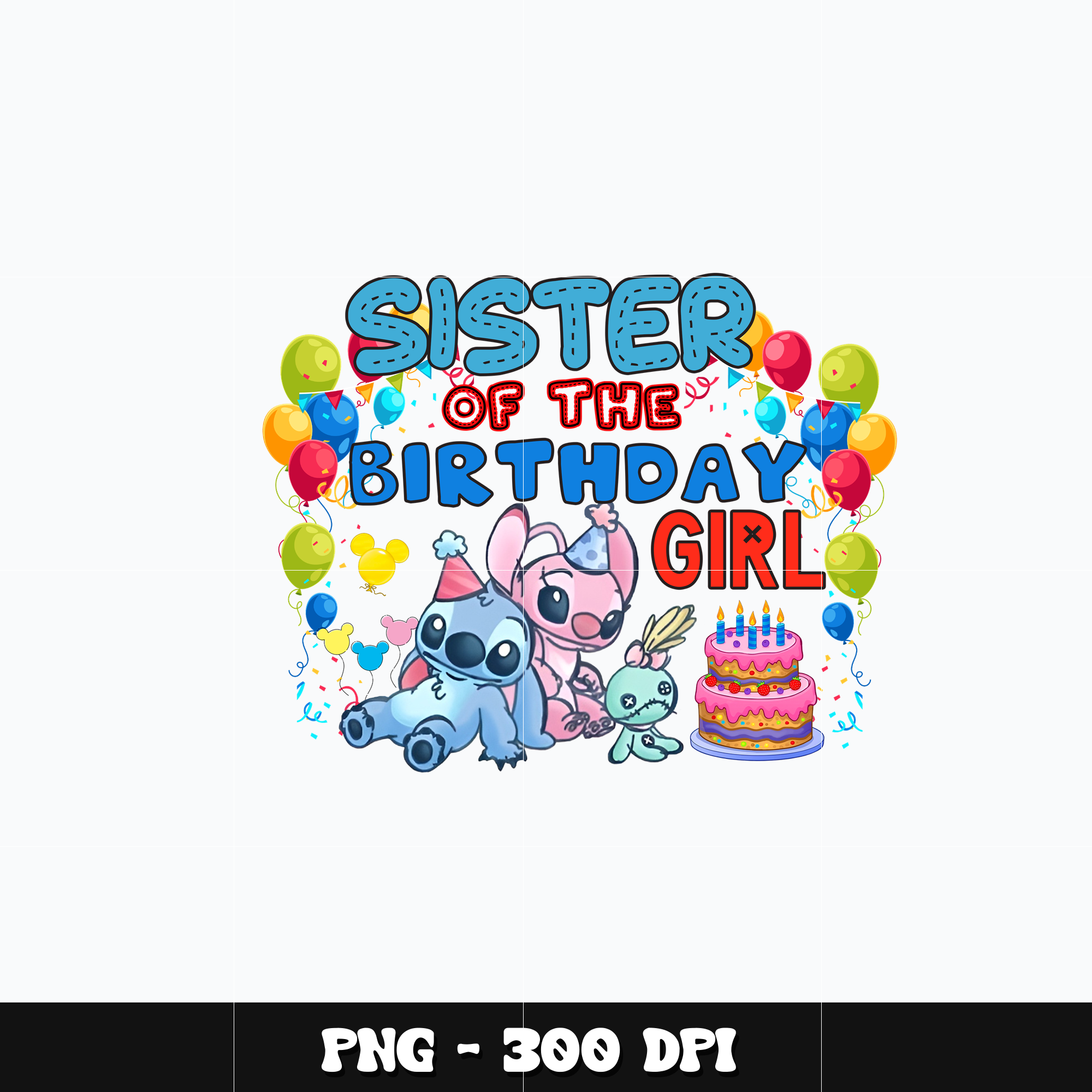 Stitch sister of the birthday girl Png, Stitch Png, Disney P | Inspire ...