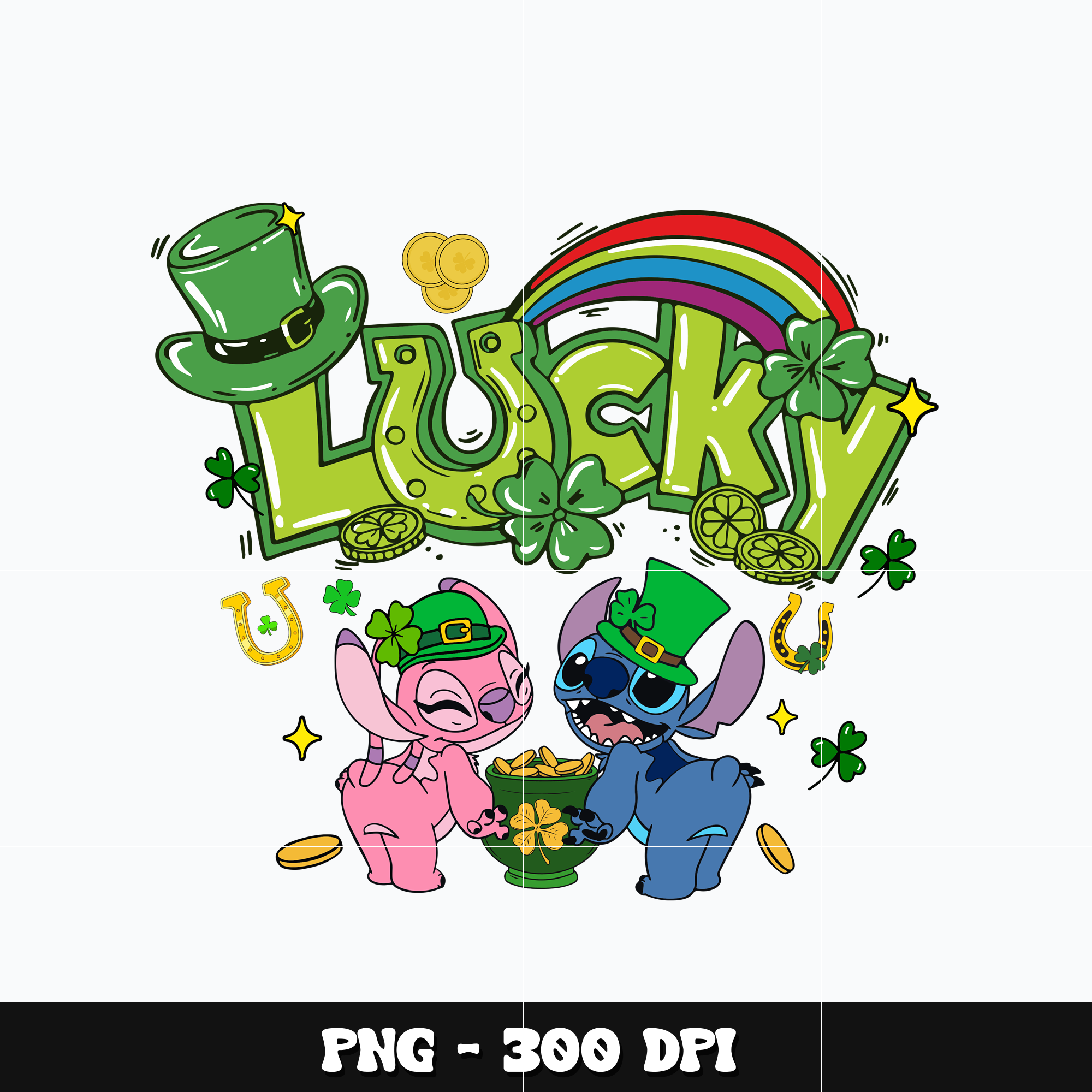 Stitch lucky patrick's day Png, Stitch Png, Disney Png, cart | Inspire ...