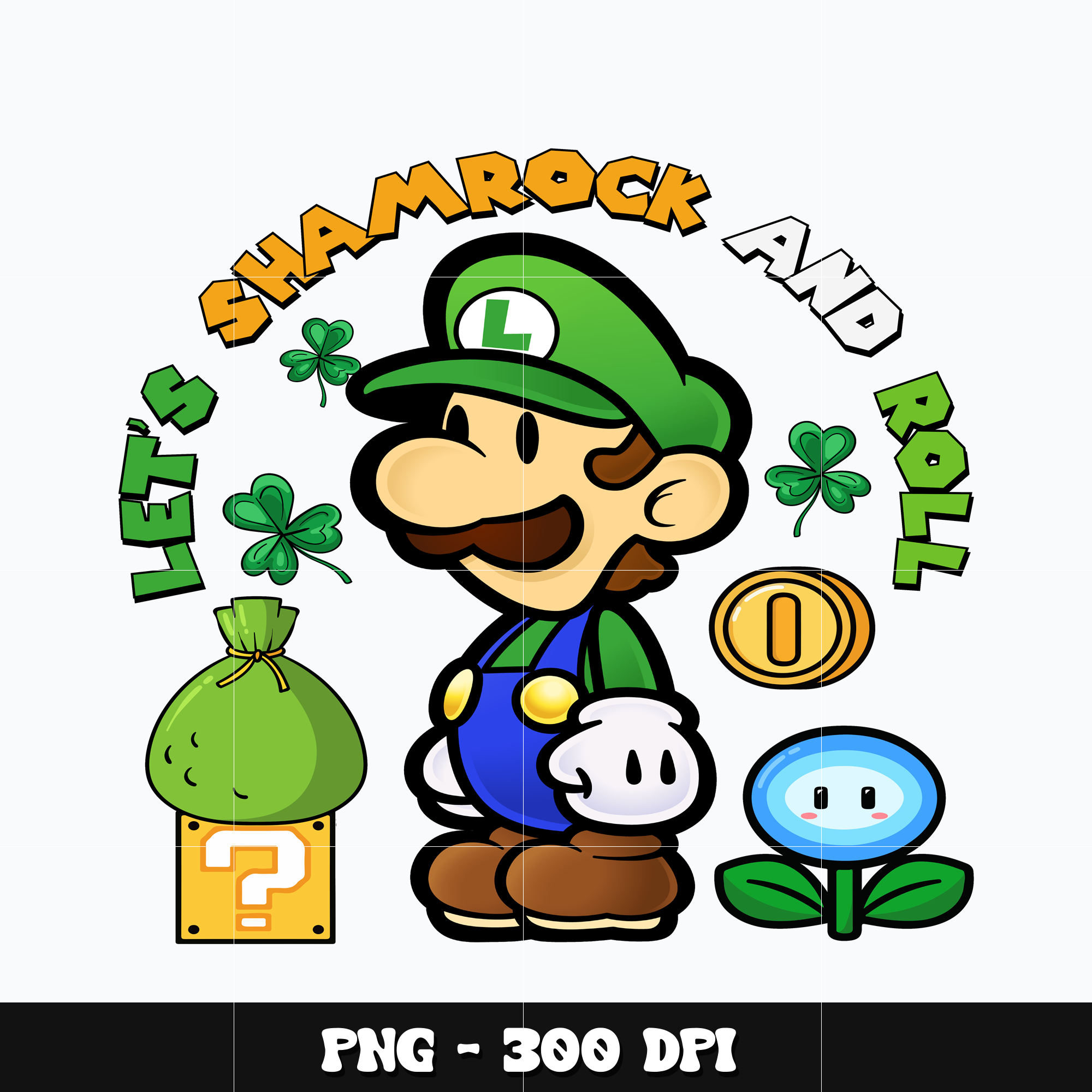 Mario keep let's shamrock and roll Png, Super mario Png, Mar | Inspire ...