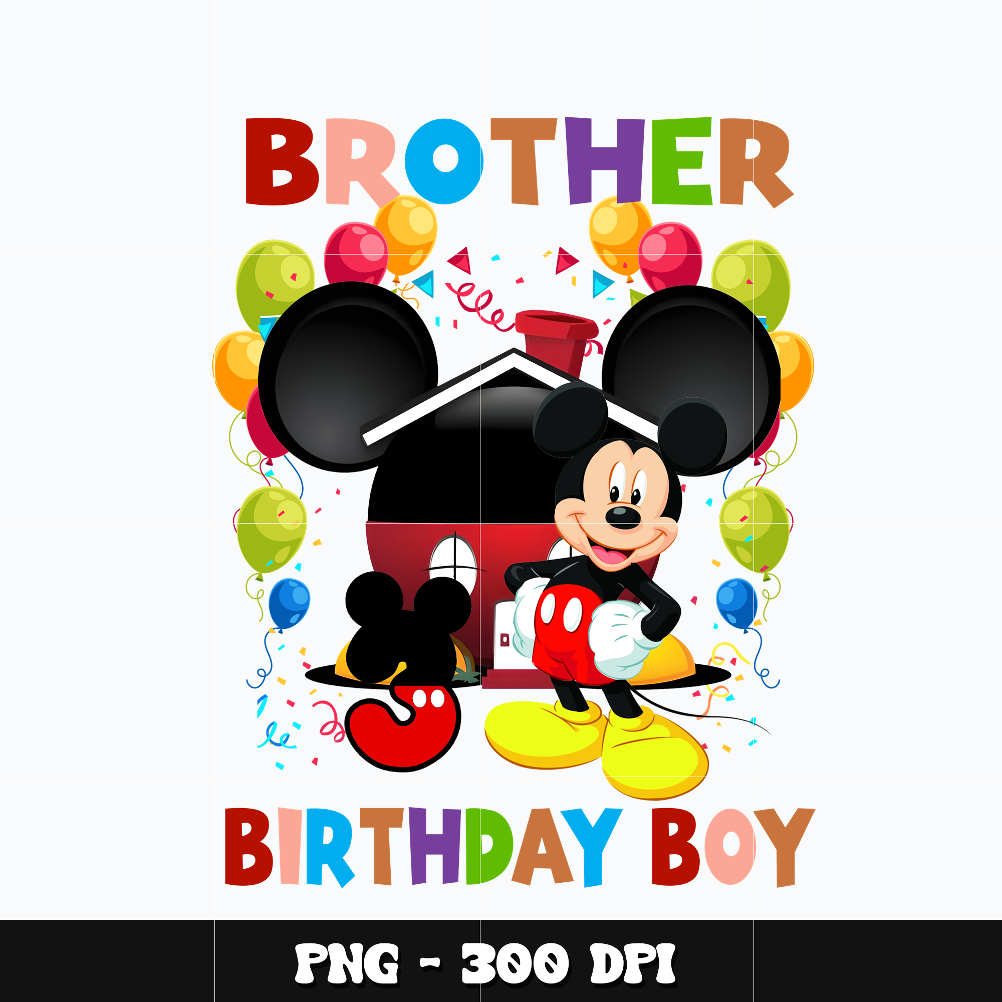 Mickey brother birthday boy Png, Mickey Png, Digital file pn - Inspire ...