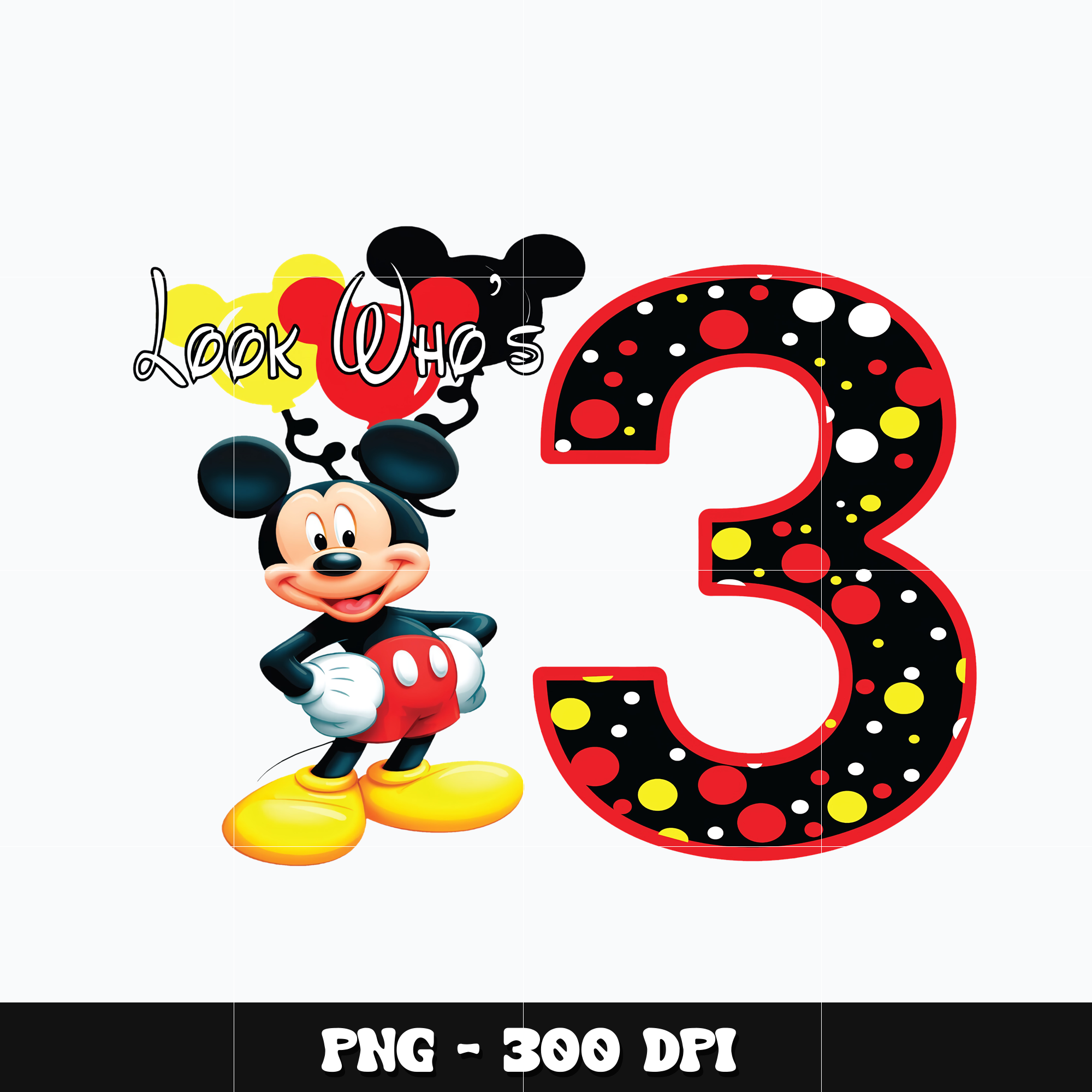 Mickey look who's 3rd Png, Mickey Png, Digital file png, Dis - Inspire ...