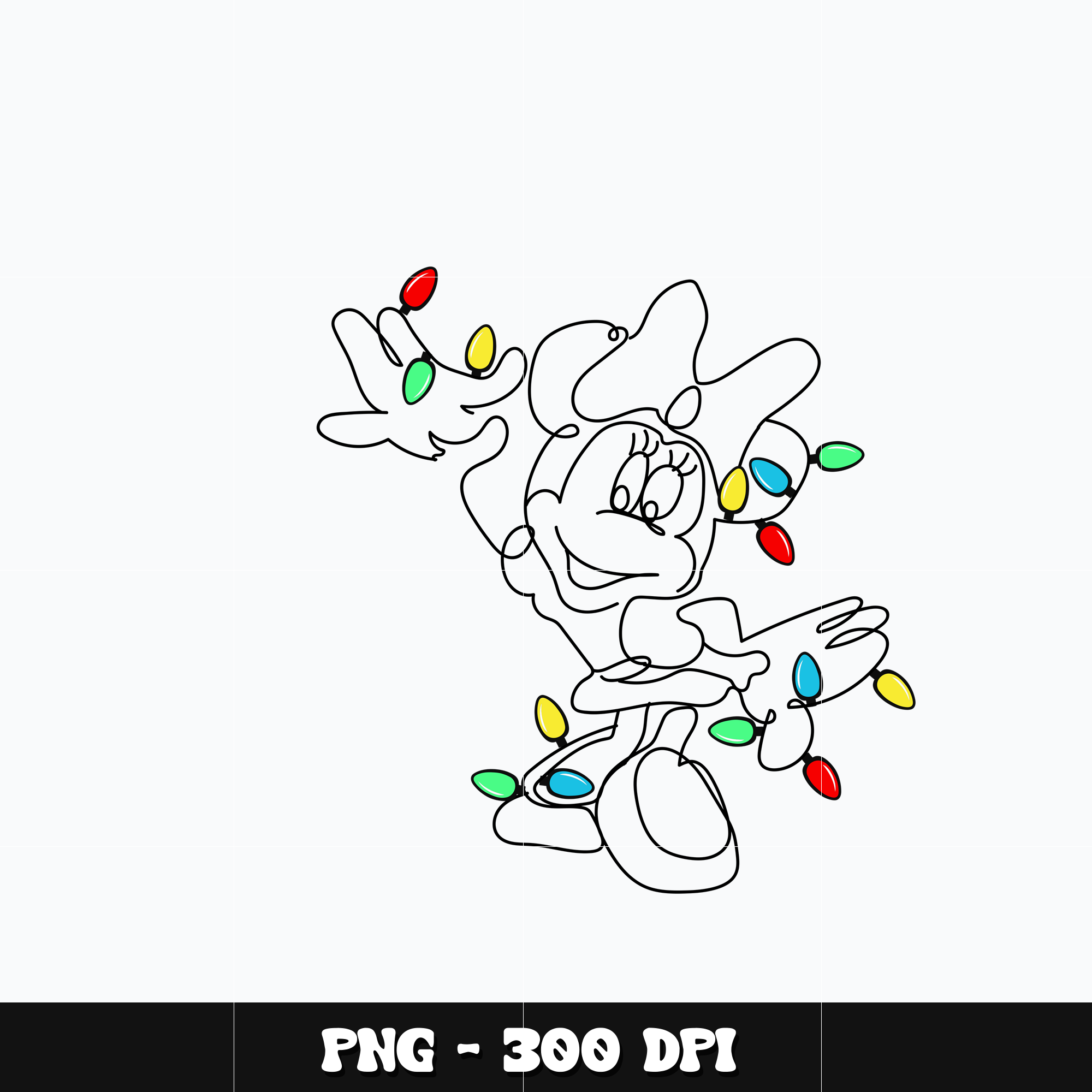 Minnie disney mouse black line Png, Mickey Png, Digital file - Inspire ...