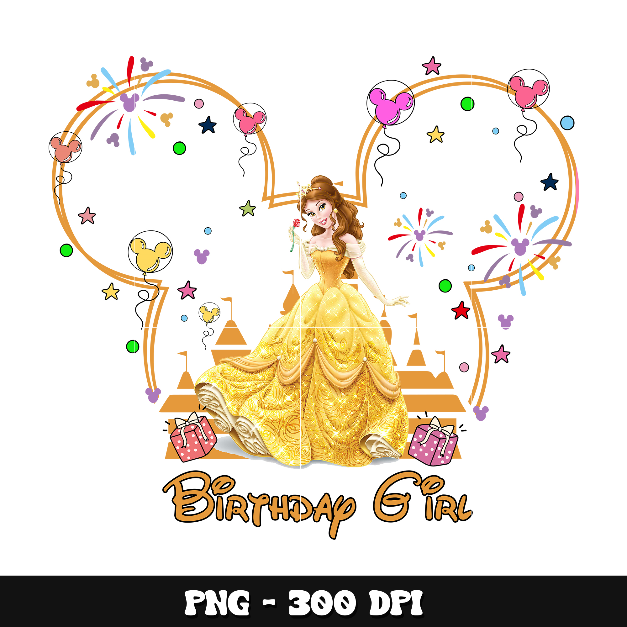 Disney belle birthday girl png | Inspire Uplift