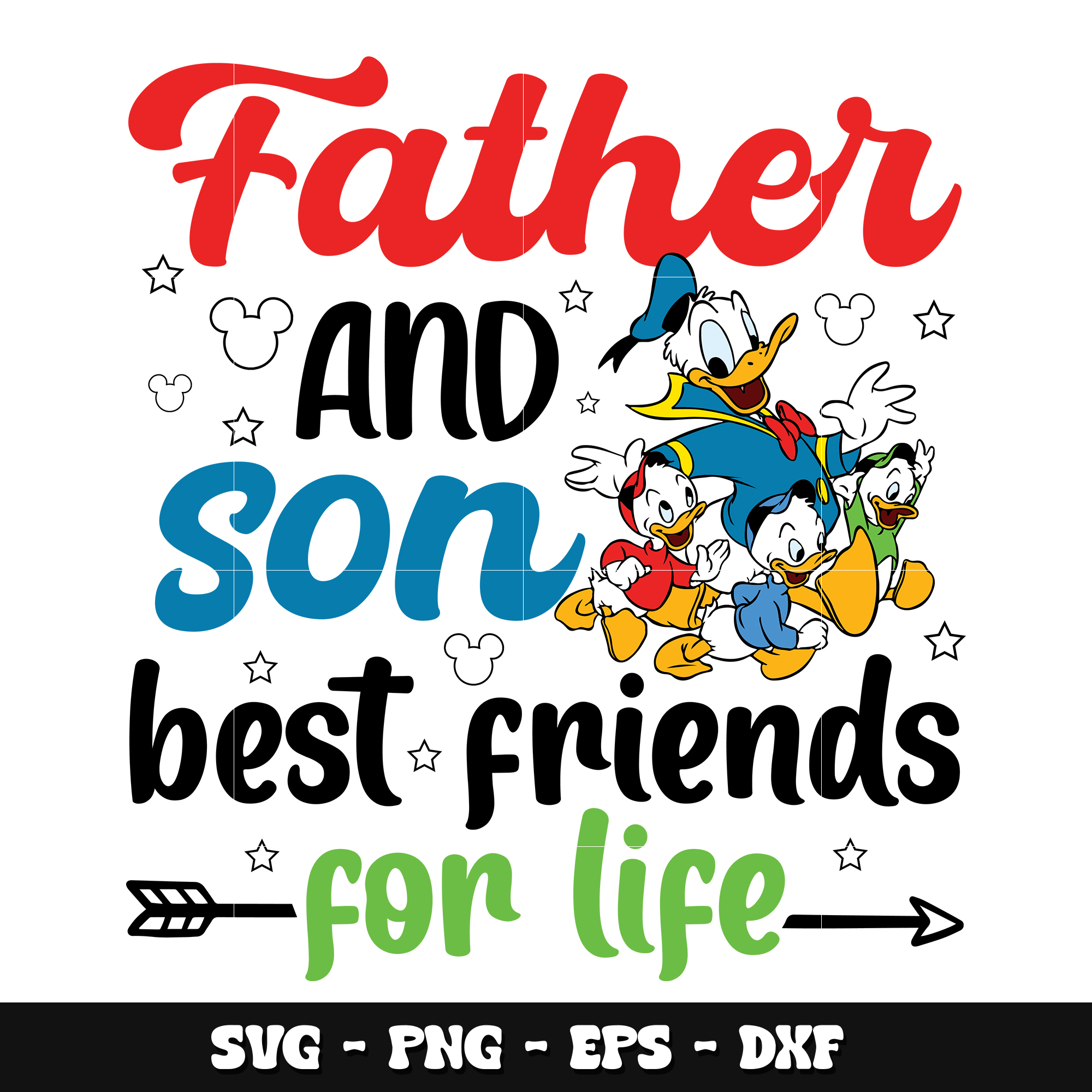 Donald duck father and son svg | Inspire Uplift