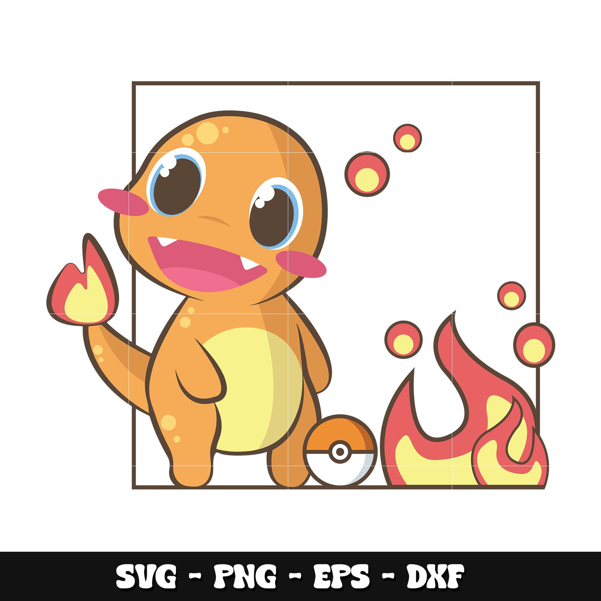 Charmander chibi svg, Pokemon anime svg - Inspire Uplift