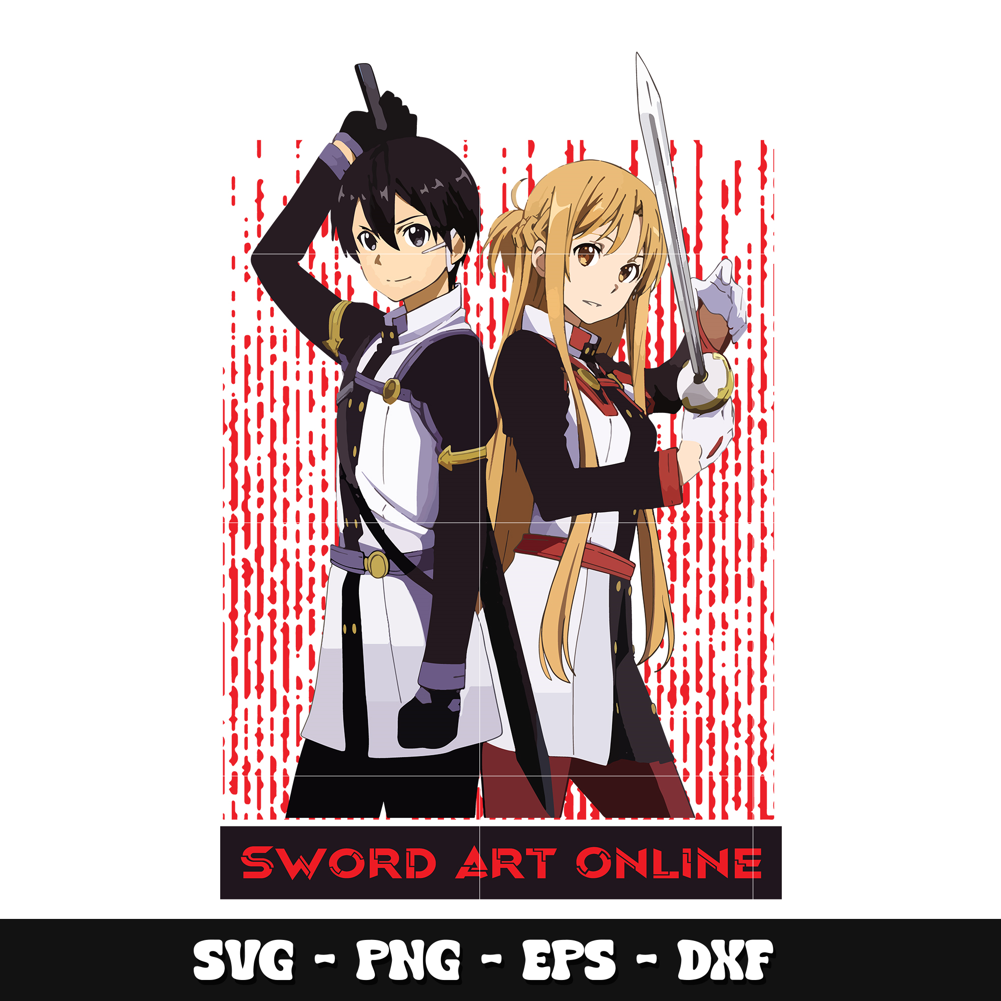 Kirito and asuna svg, Sword Art Online anime svg | Inspire Uplift