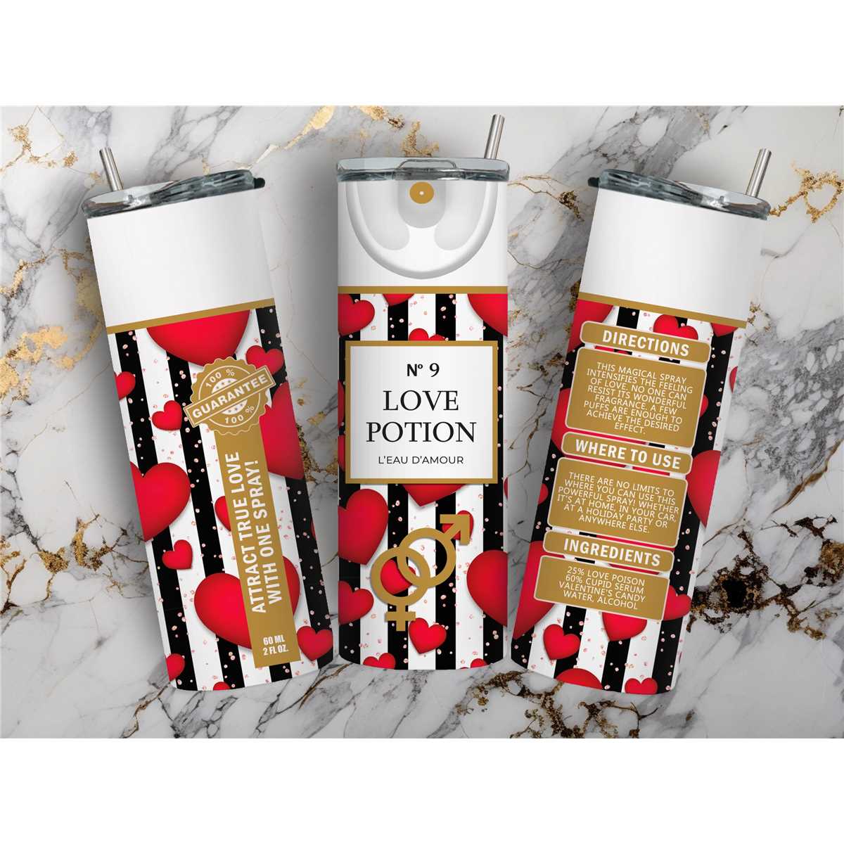 Valentines Day Love Potion Red Heart Spray Can Tumbler,Be Go | Inspire ...