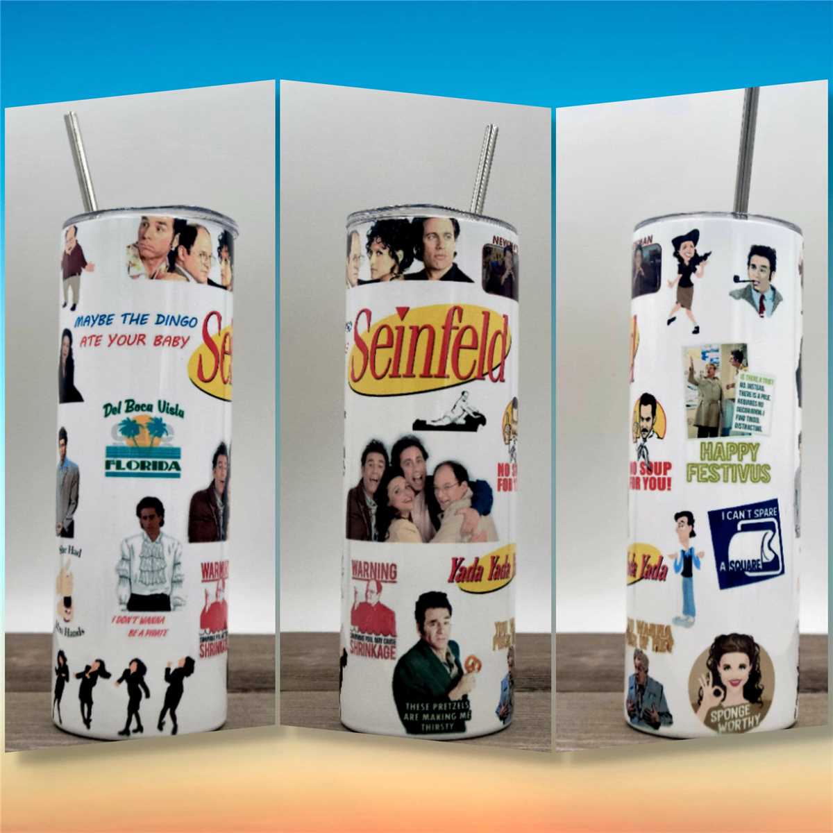 Seinfeld Tumbler, Jerry, George, Elaine and Kramer Tumbler, | Inspire ...