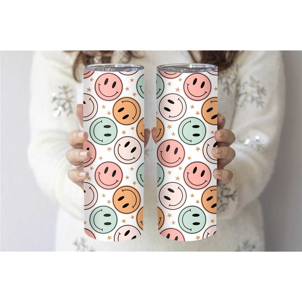 Retro Smiley Face Insuated Tumbler Personalized Cup with Str | Inspire ...