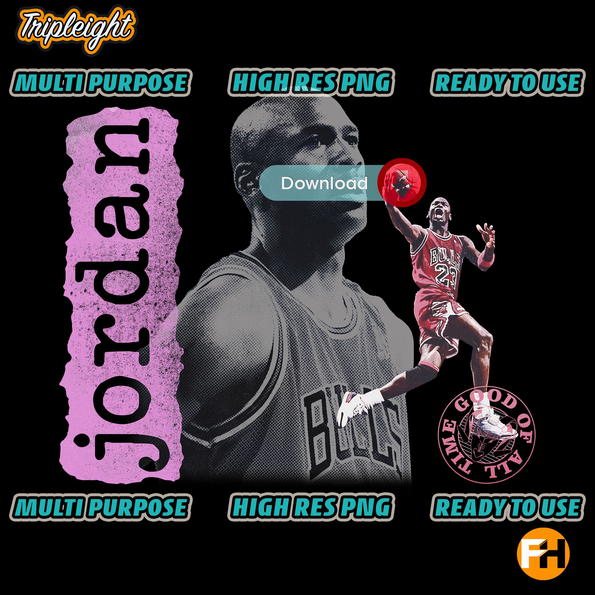 Michael Jordan GOAT Retro Vintage Design Png | Inspire Uplift