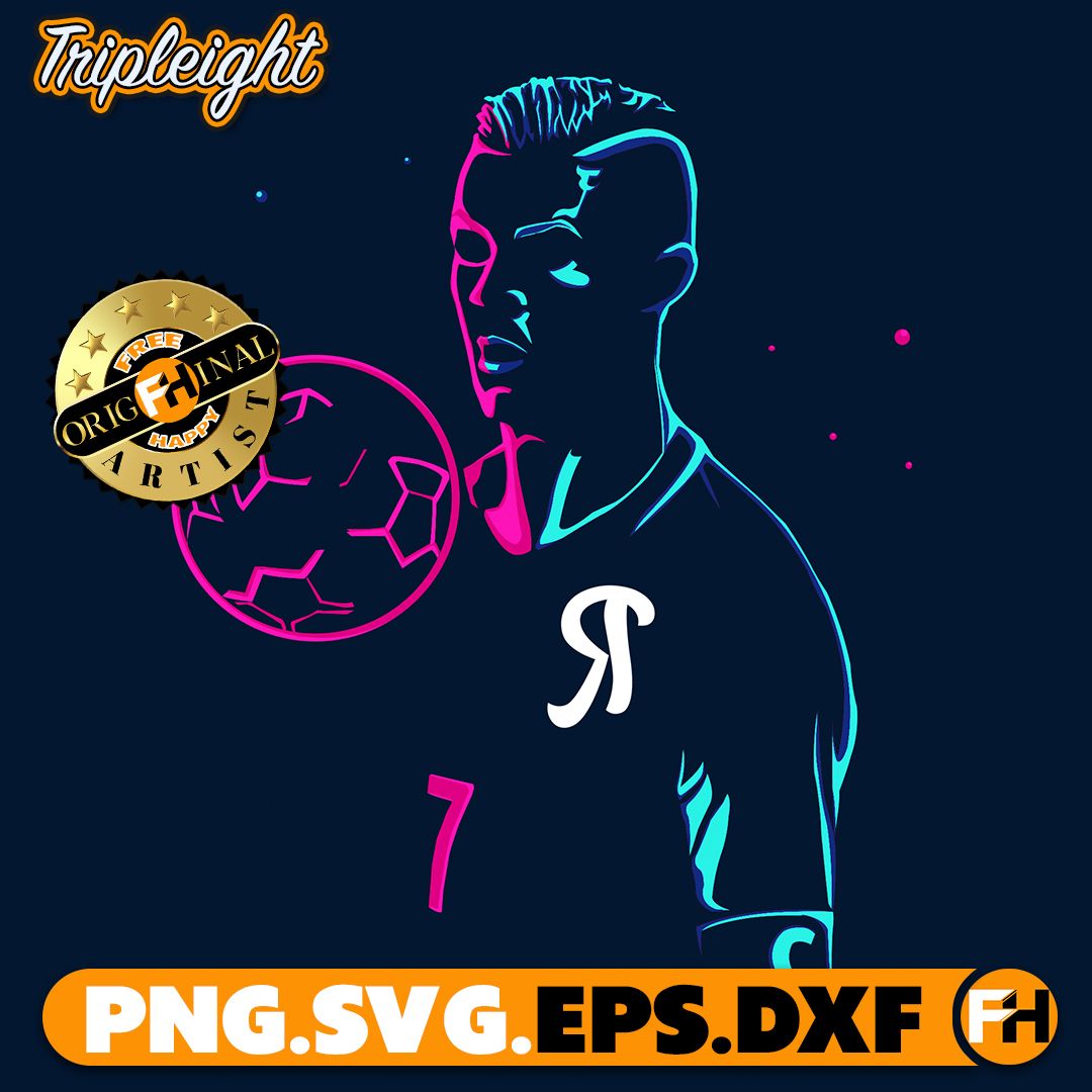 Cristiano Ronaldo CR7 Pink n Blue Style Vector Art -SVG PNG | Inspire ...