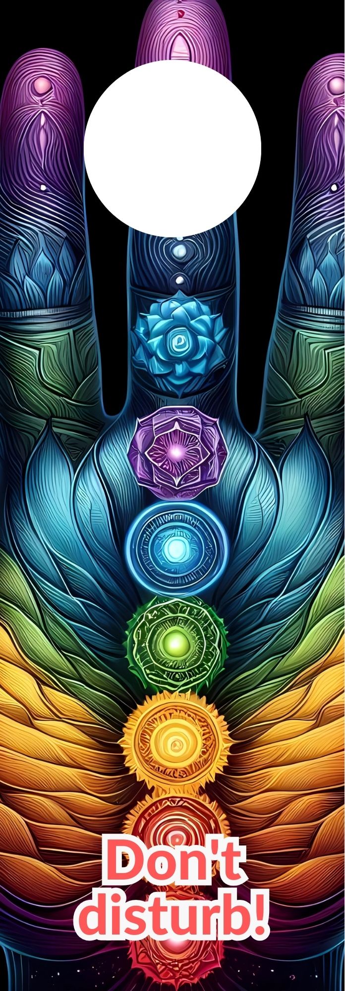 Chakra Hand Do Not Disturb Door Hanger - 4K | Inspire Uplift