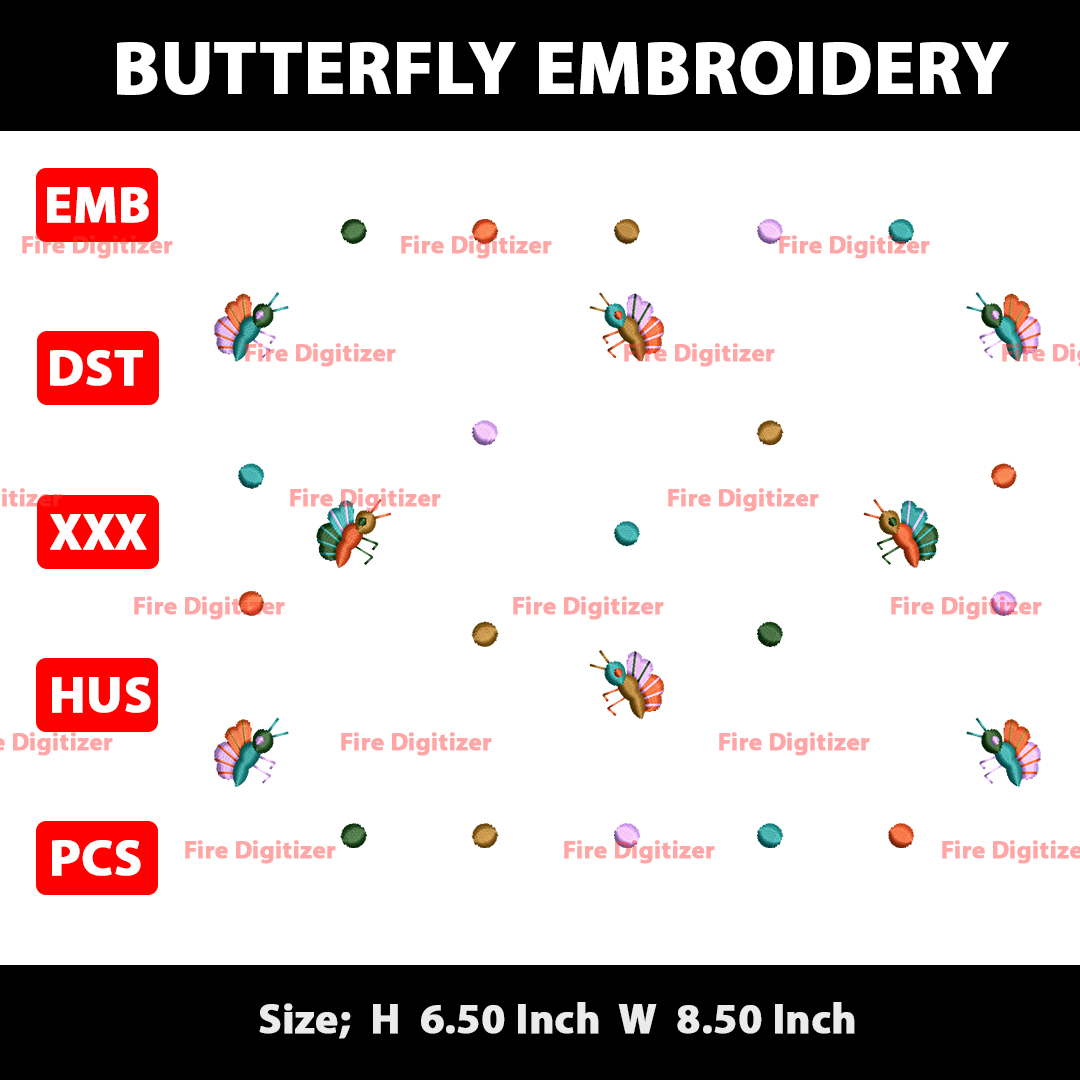 Butterfly Embroidery Design - Inspire Uplift
