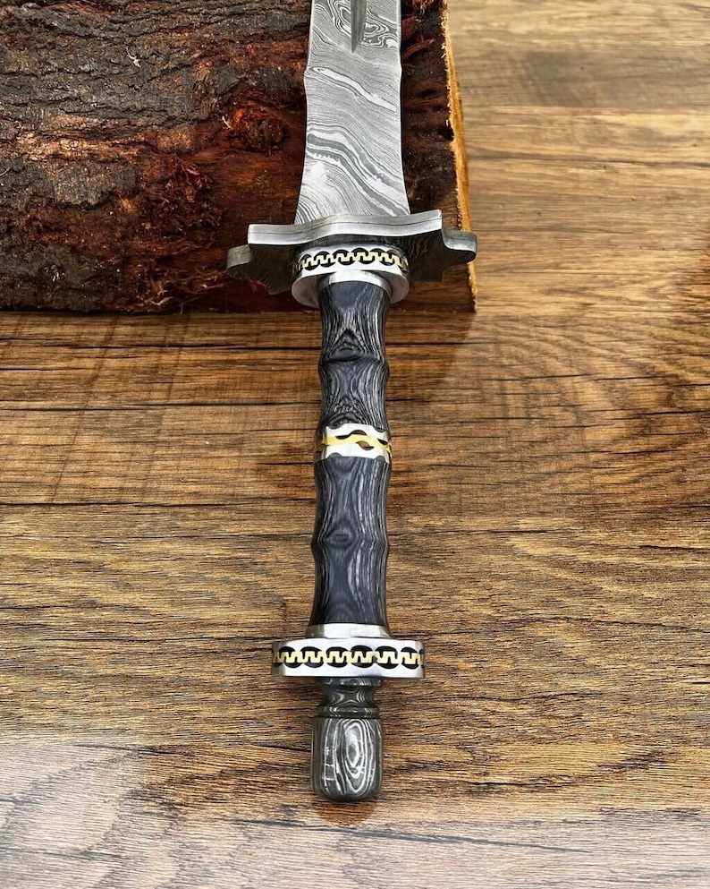 Beautiful Handmade Damascus Steel Double Edge Sword Battle R | Inspire ...