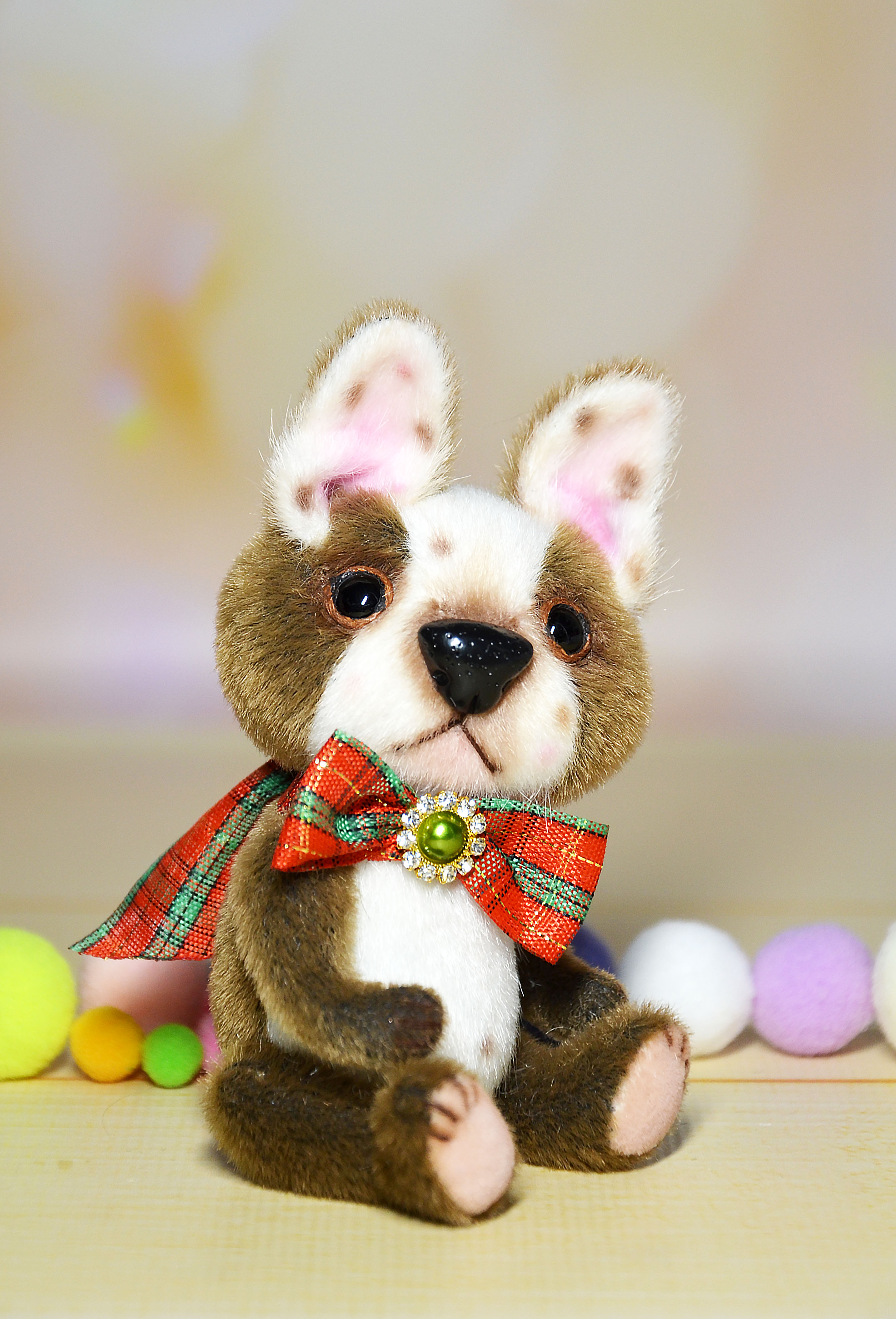 Stuffed bulldog toy plush teddy bulldog for Blythe | Inspire Uplift
