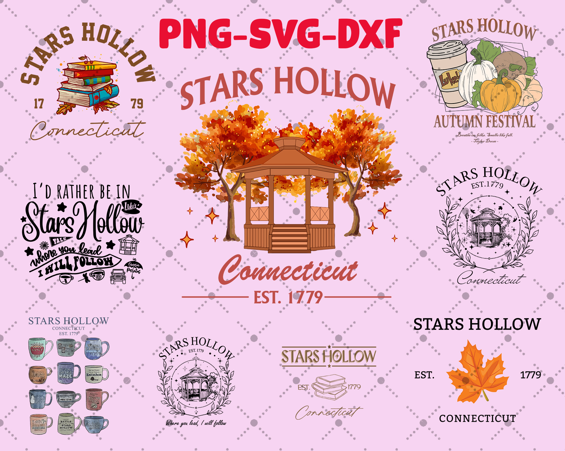 Stars Hollow Connecticut Est. 1779 Png | Fall Png | Stars Ho | Inspire ...