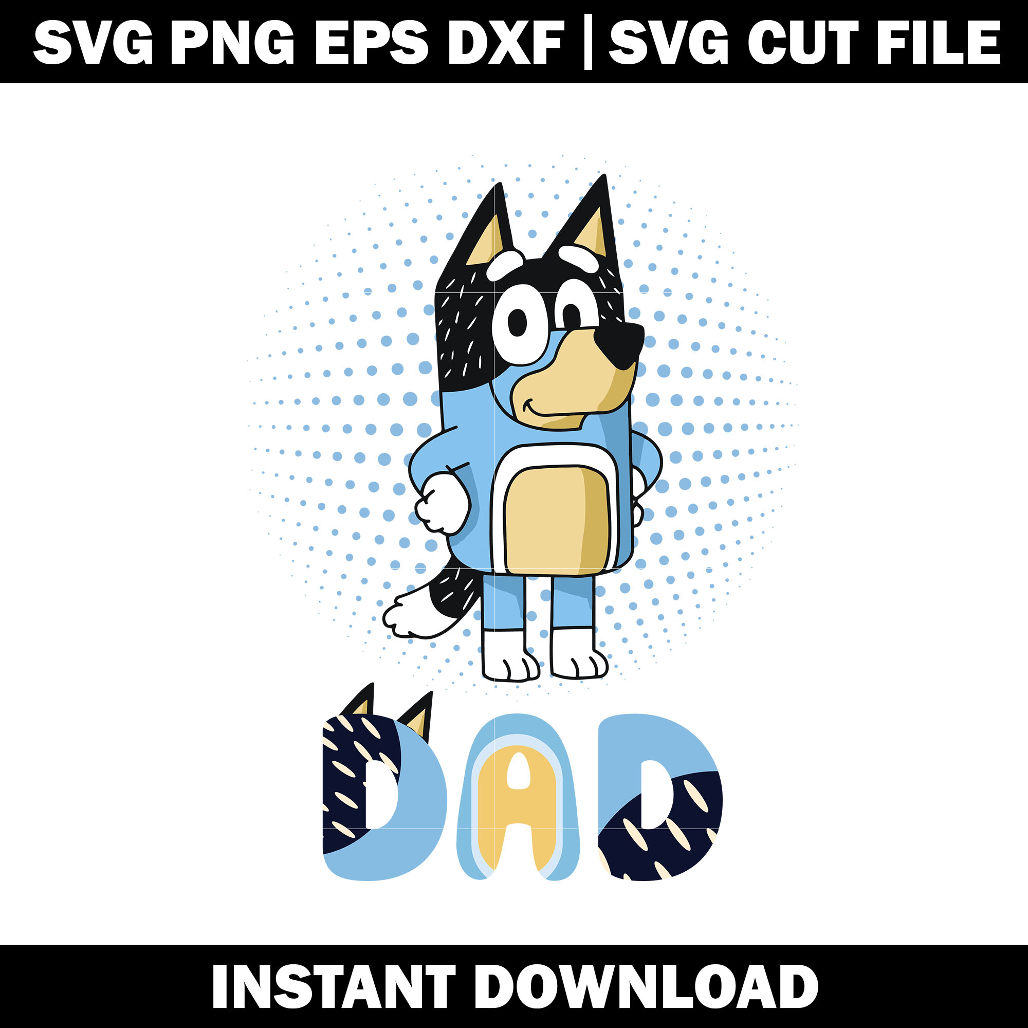 Bluey cartoon bandit dad svg, bluey cartoon svg, logo file s | Inspire ...