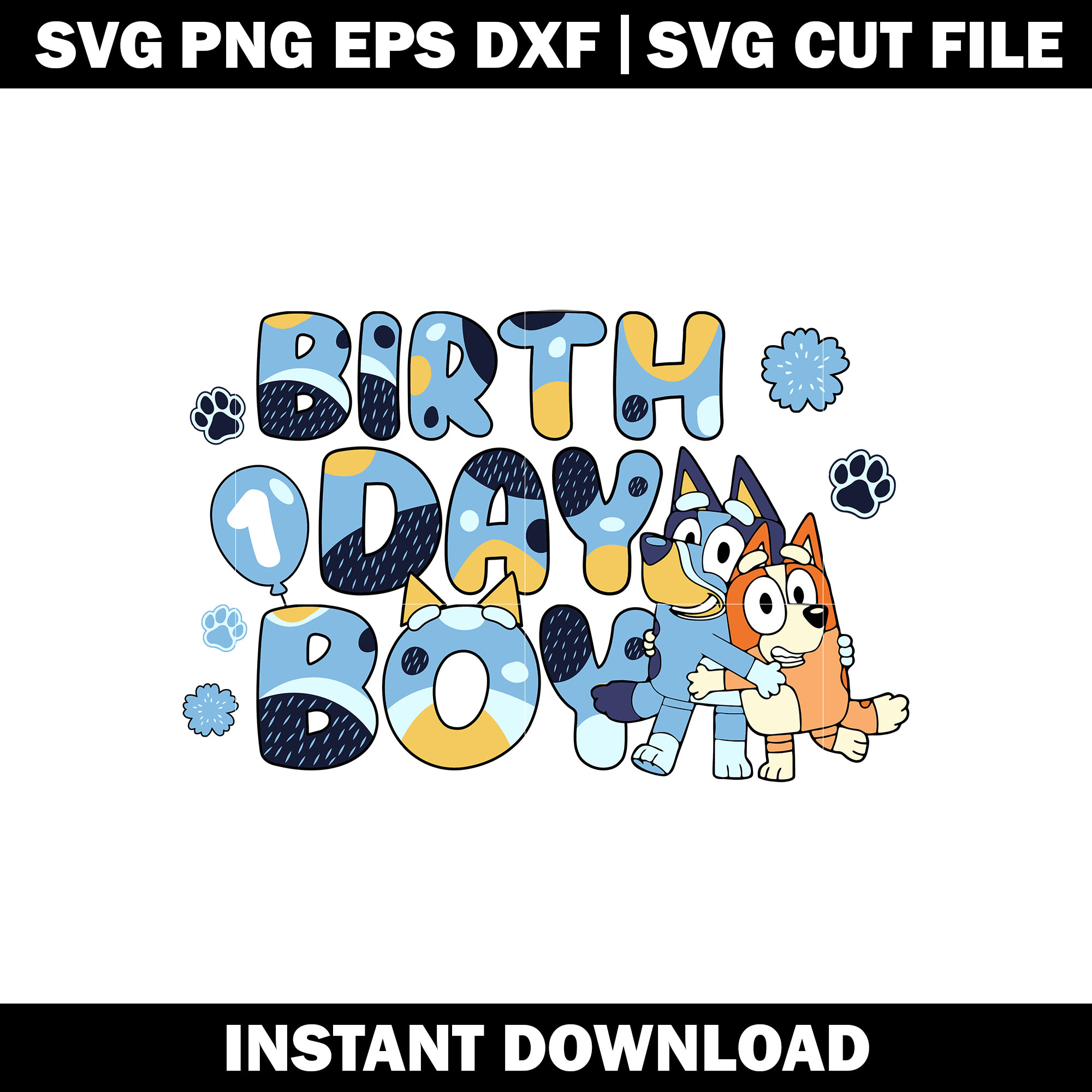 Bluey BIRTH DAY BOY SVG,Bluey cartoon svg, logo file svg, ca | Inspire ...