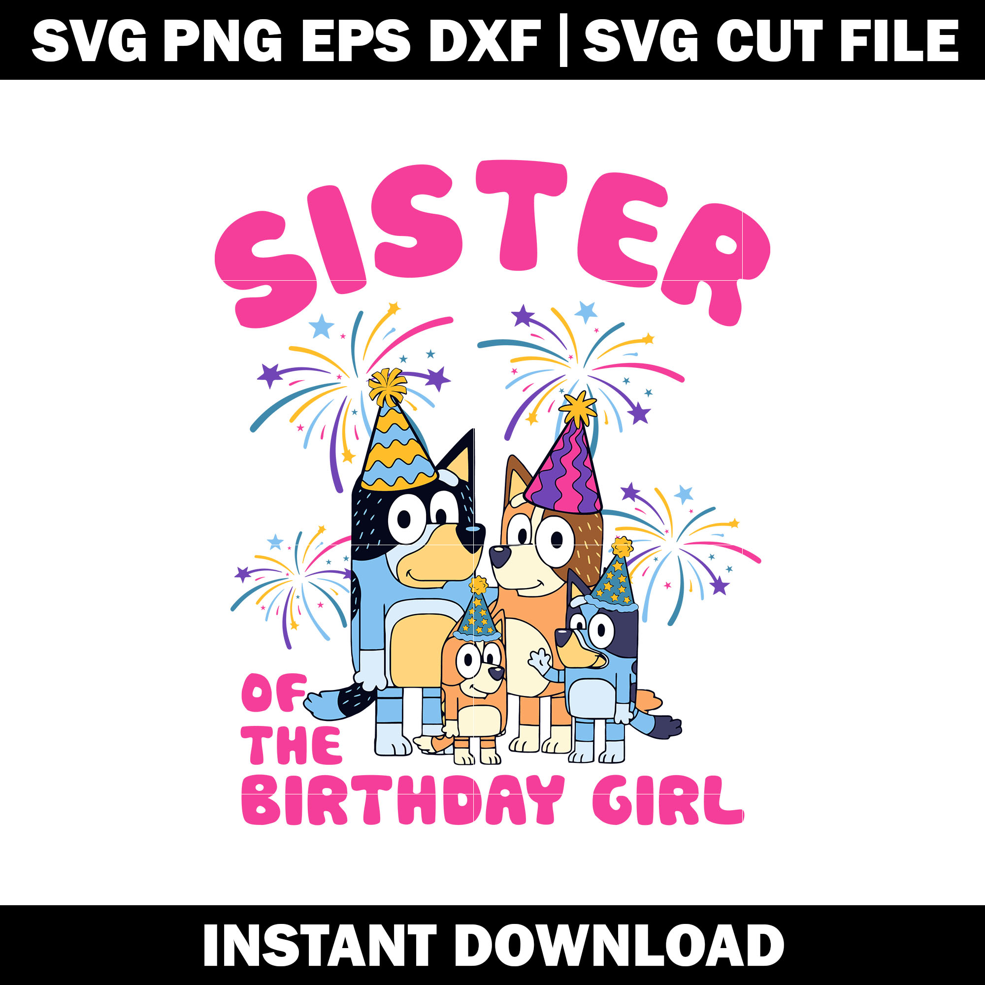 Bluey sister birthday girl svg,Bluey cartoon svg, logo file - Inspire ...