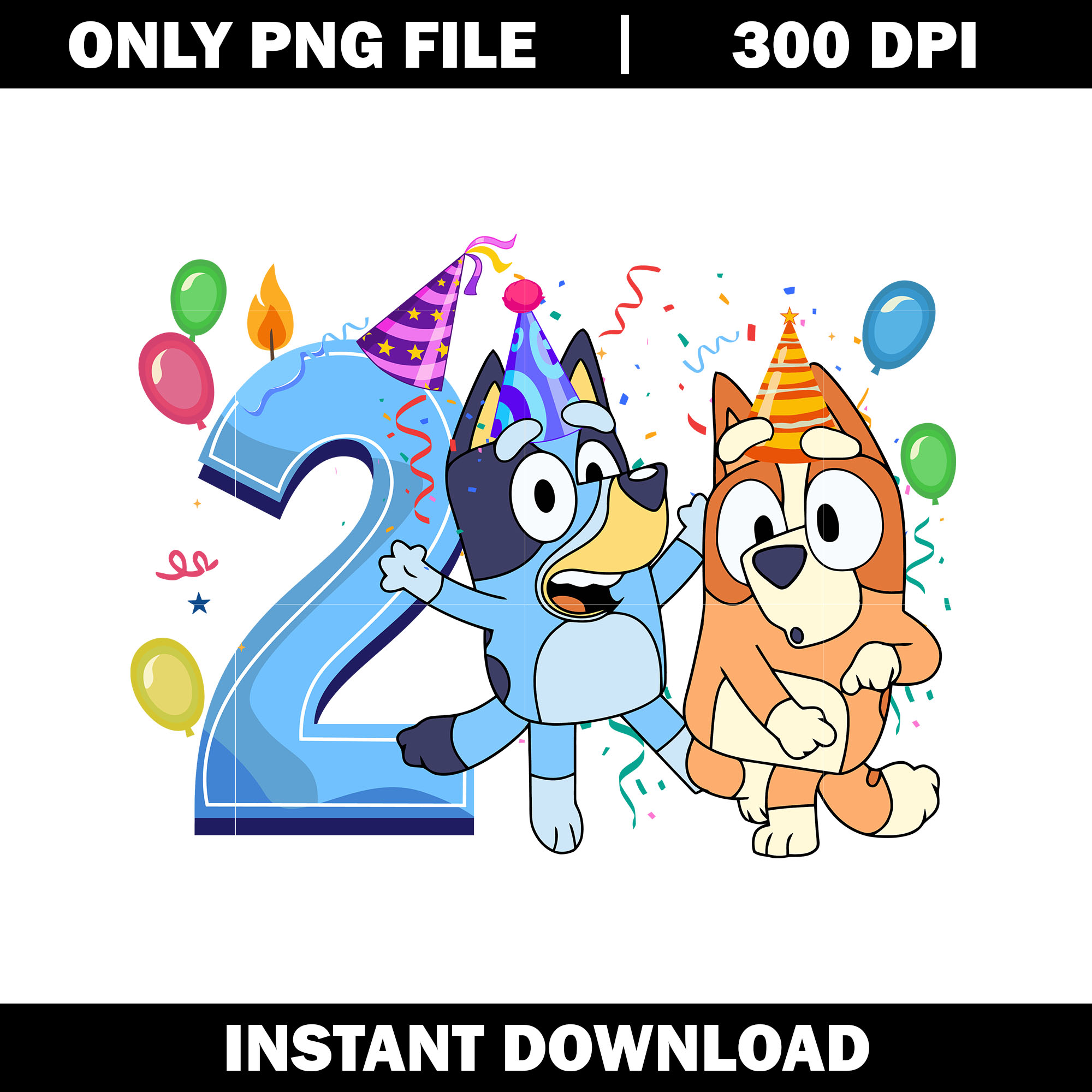 Bluey bingo Happy 2th Birthday png, Bluey cartoon png, logo | Inspire ...