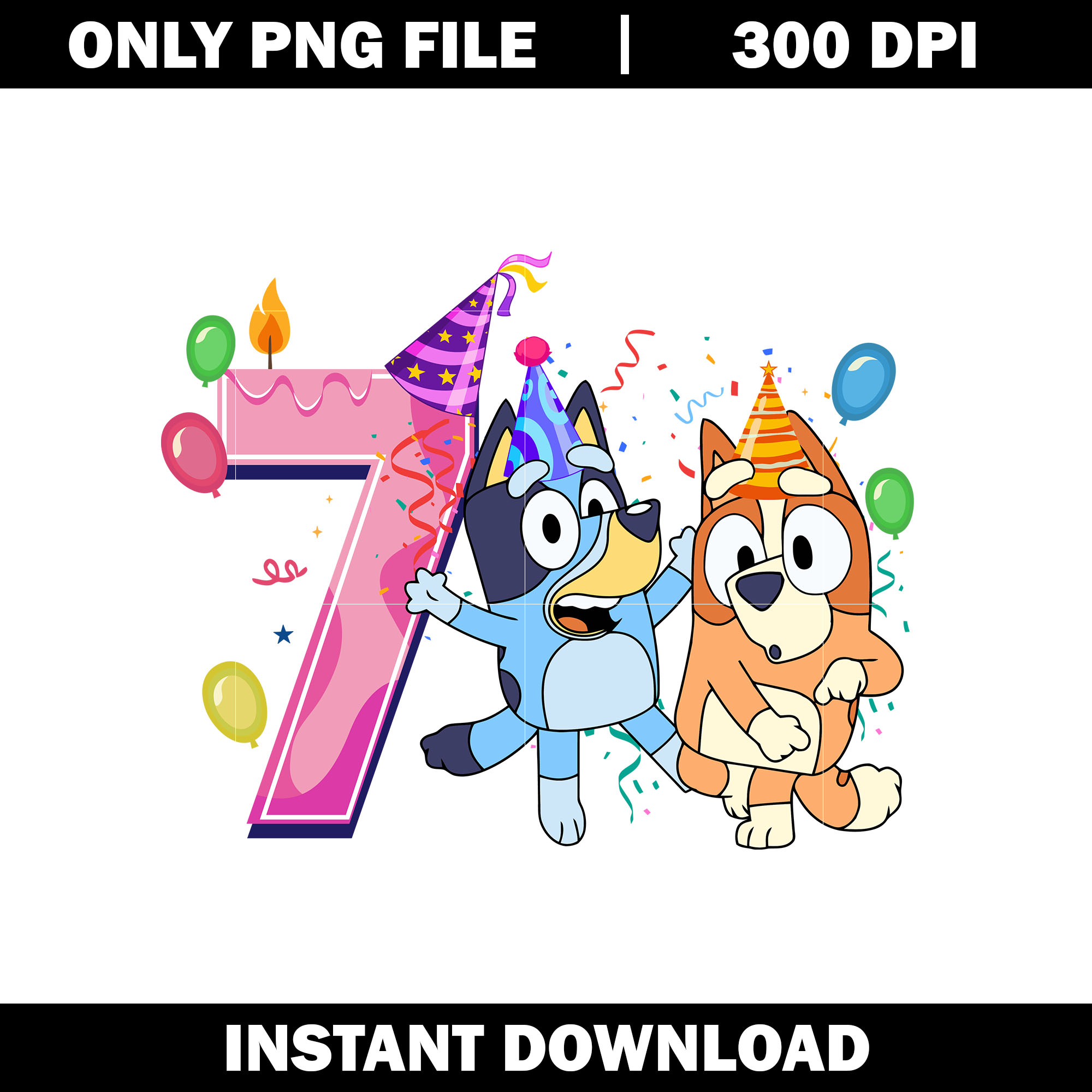 Bluey bingo Happy 7th Birthday png, Bluey cartoon png, logo | Inspire ...