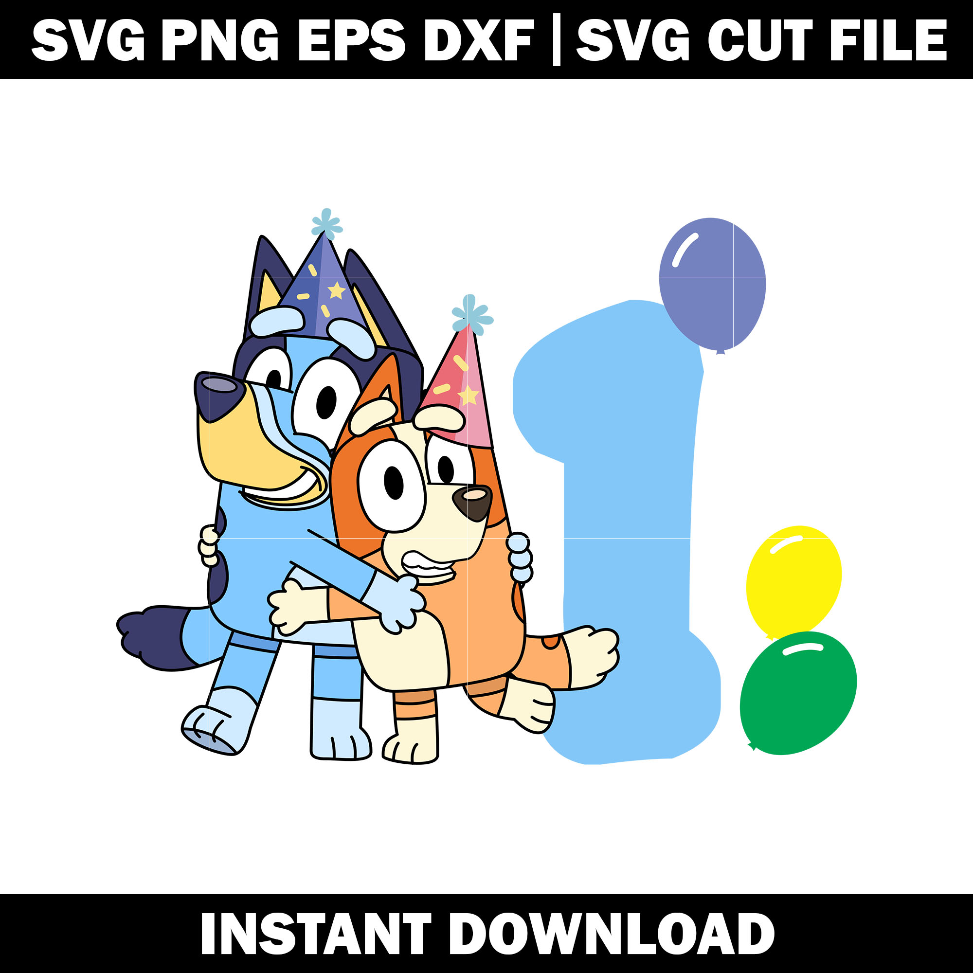 Bluey 1st Family Party svg, Bluey cartoon svg, logo file svg | Inspire ...