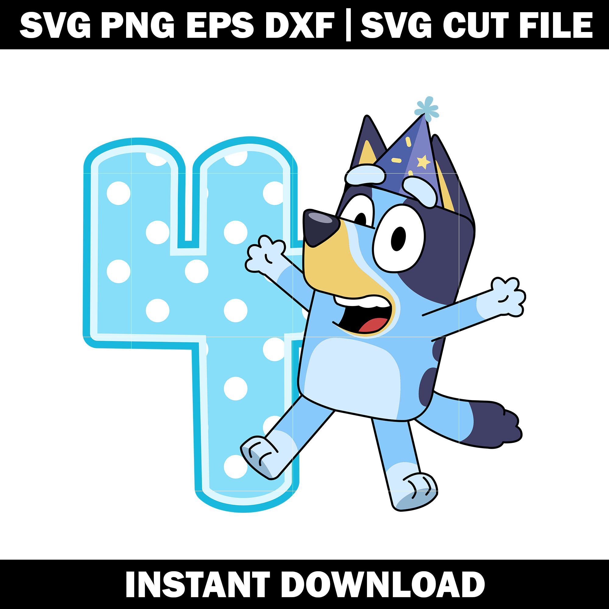 Bluey 4th christine heeler svg, Bluey cartoon svg, logo file | Inspire ...