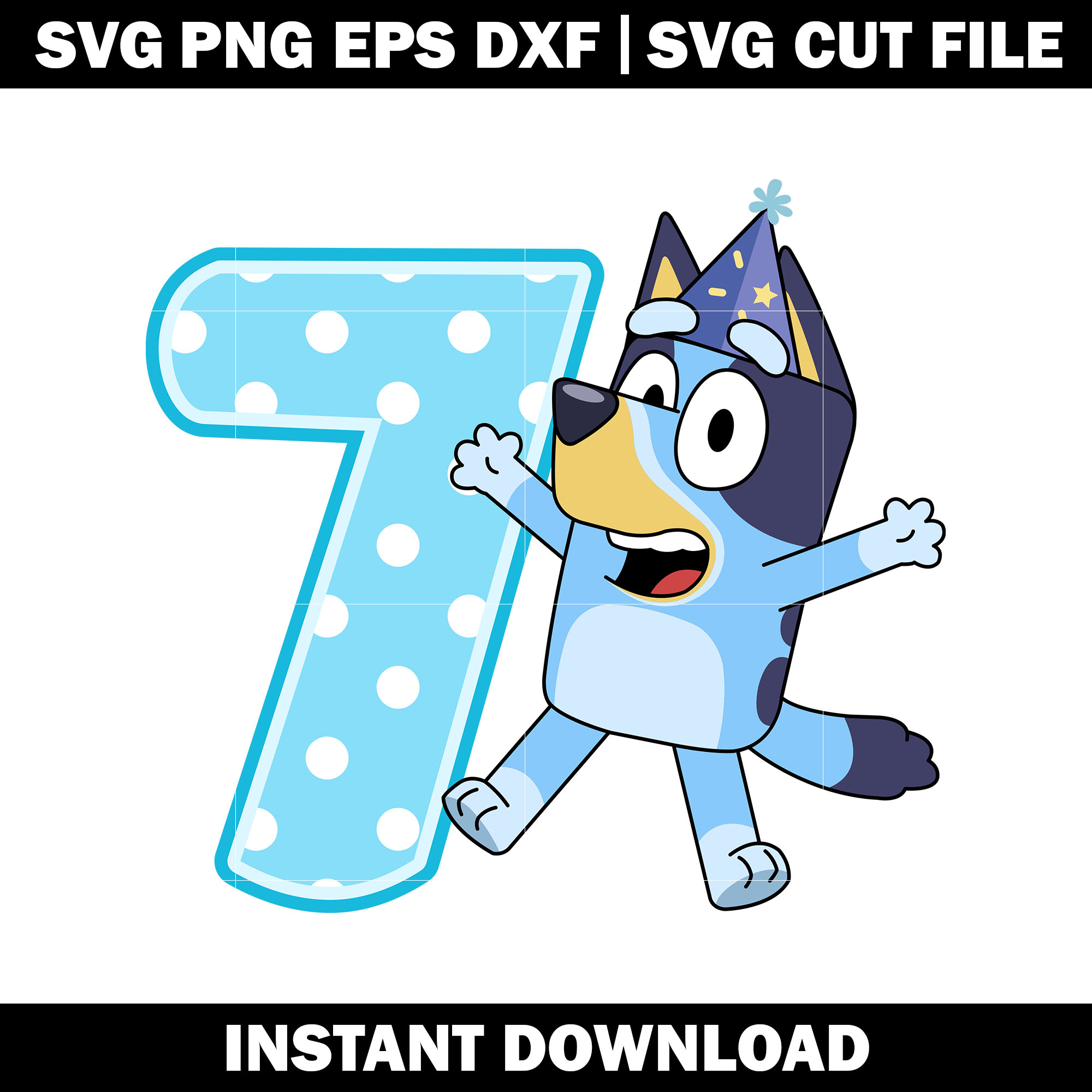 Bluey 7th christine heeler svg, Bluey cartoon svg, logo file | Inspire ...