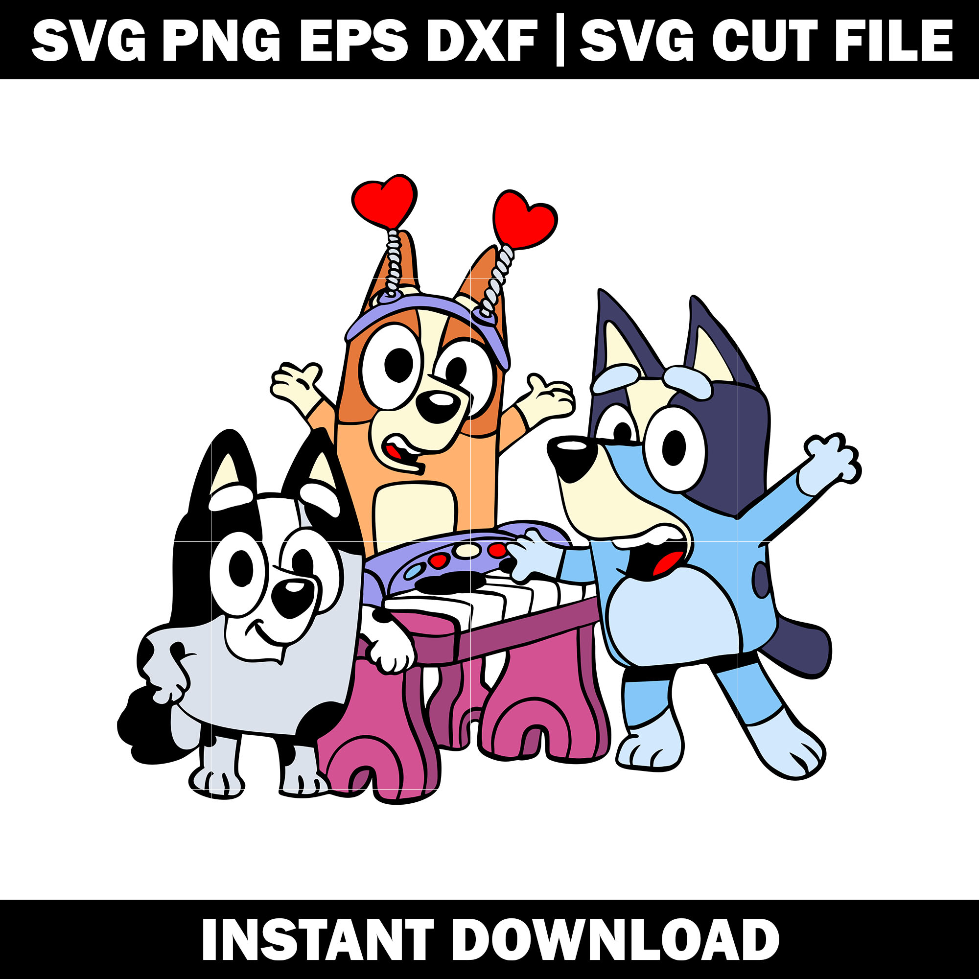 Bluey bingo and friends cartoon svg, Bluey cartoon svg, logo | Inspire ...