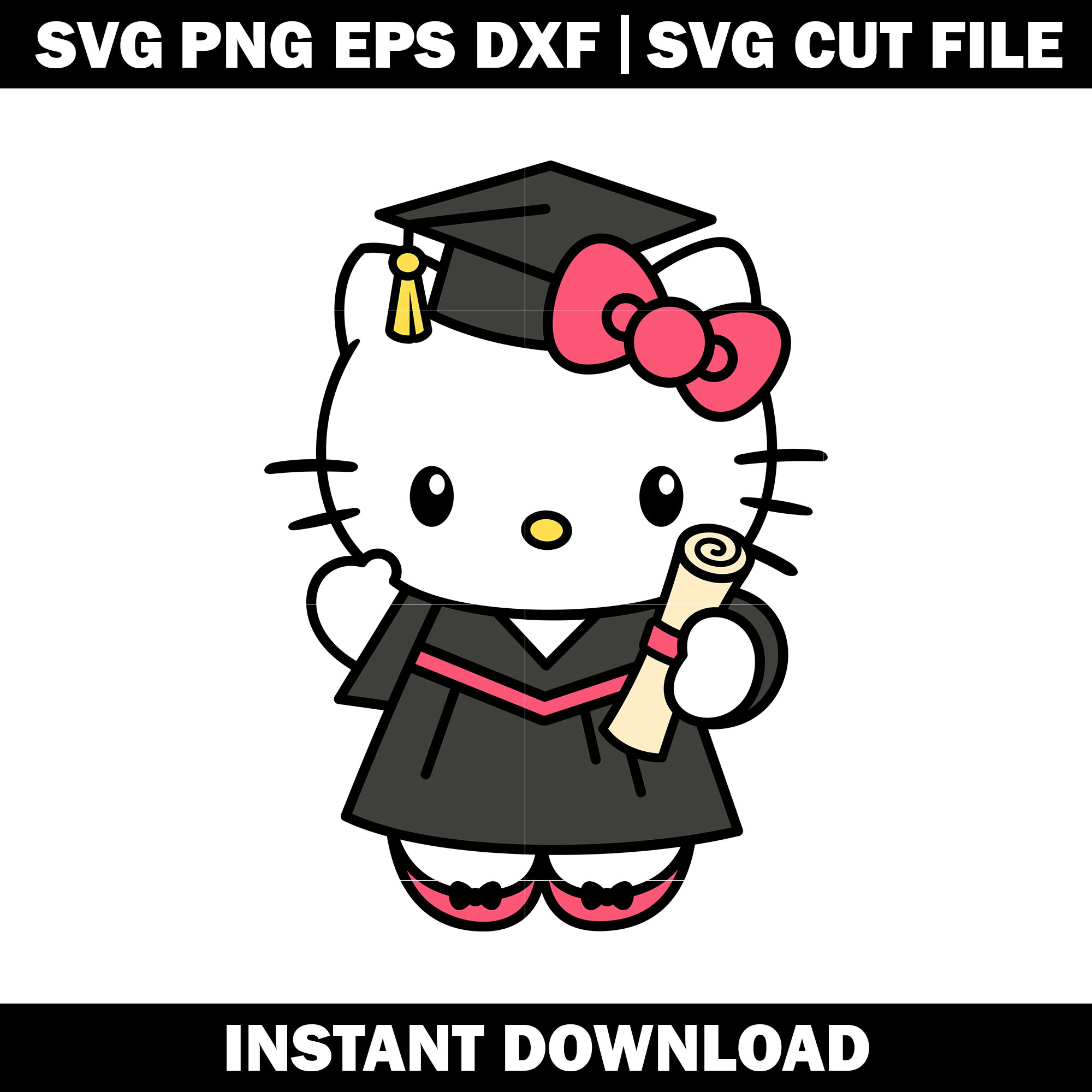 Hello Kitty cute Graduation svg, Bluey cartoon svg, logo fil | Inspire ...