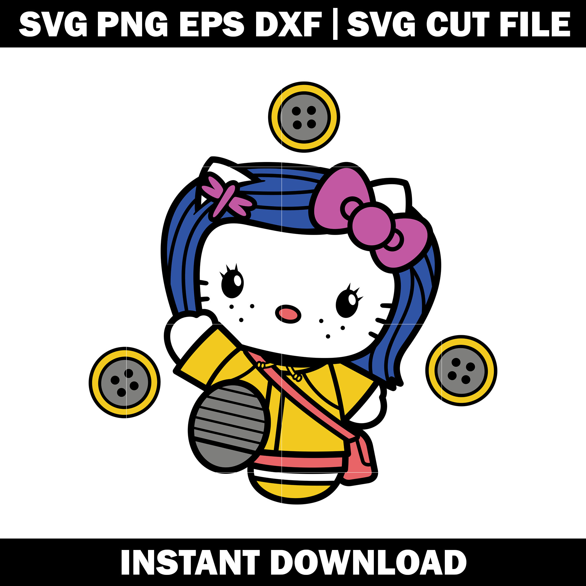 Hello Kitty Coraline svg, Bluey cartoon svg, logo file svg, | Inspire ...