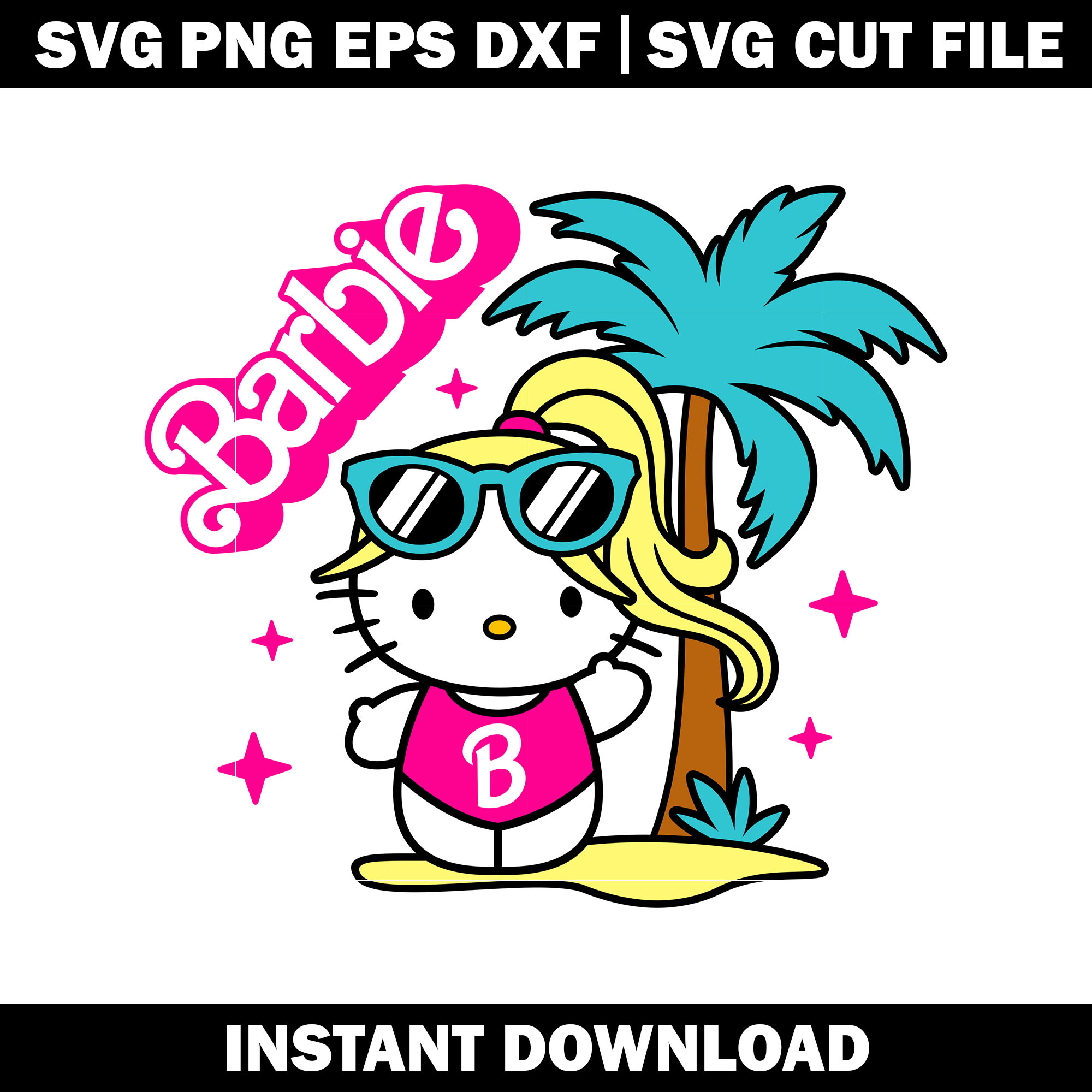 Hello Kitty Malibu Barbie svg, Bluey cartoon svg, logo file - Inspire ...