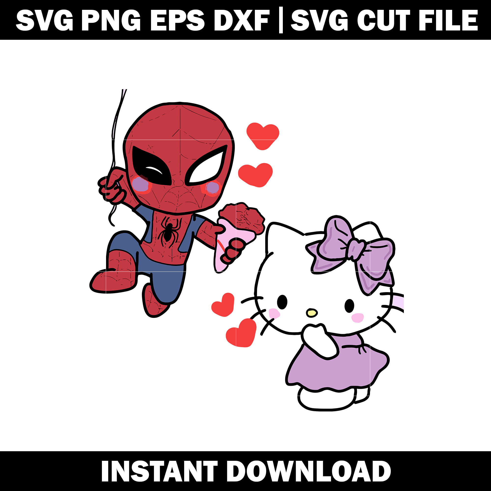 Hello kitty and spiderman svg, Bluey cartoon svg, logo file | Inspire ...