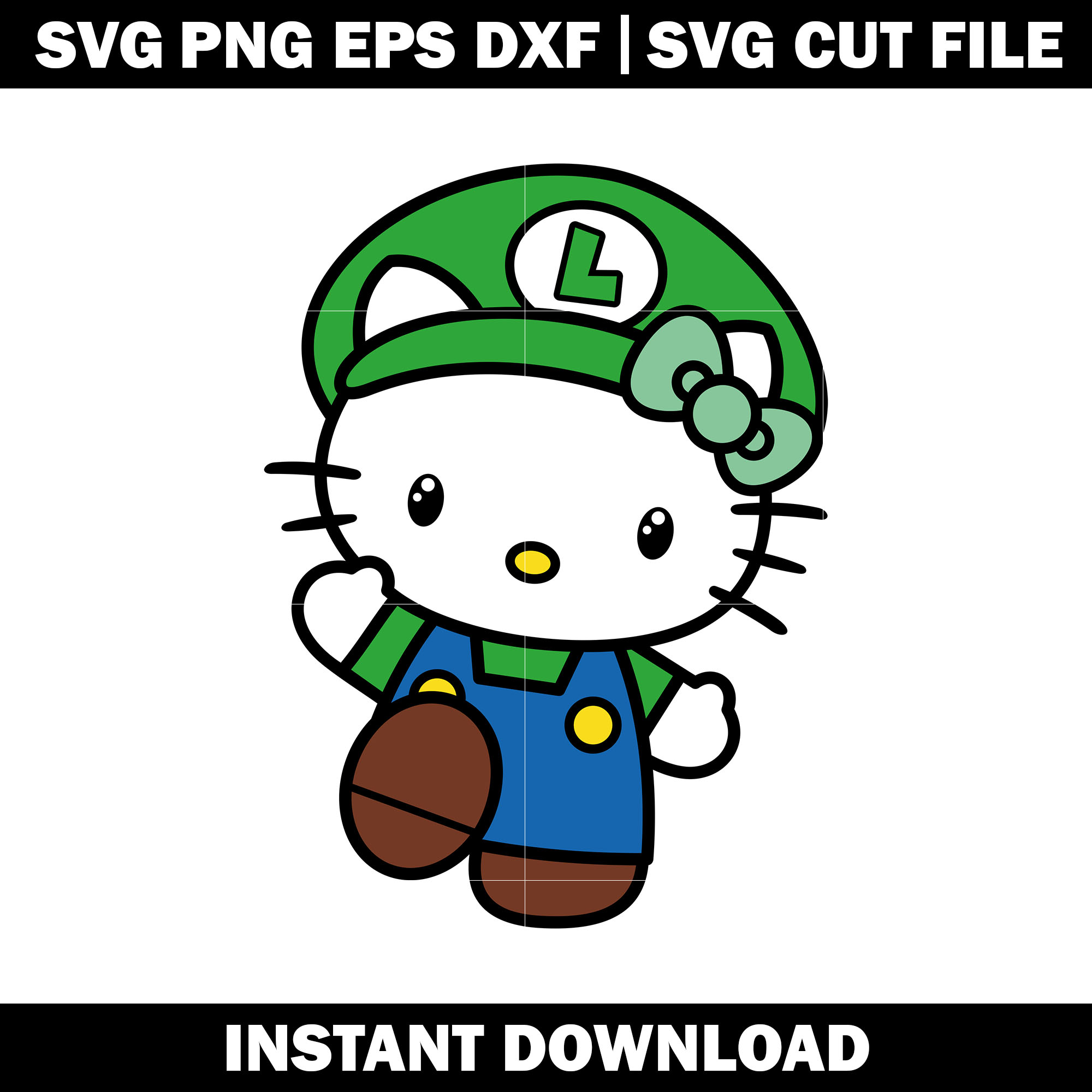 Luigi Hello Kitty svg, Bluey cartoon svg, logo file svg, car - Inspire ...