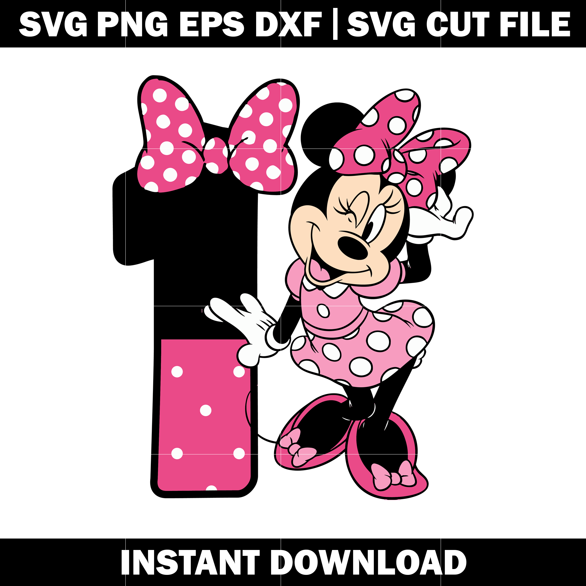 Minnie Mouse 1st Birthday Clipart svg,disney svg, logo shirt - Inspire ...