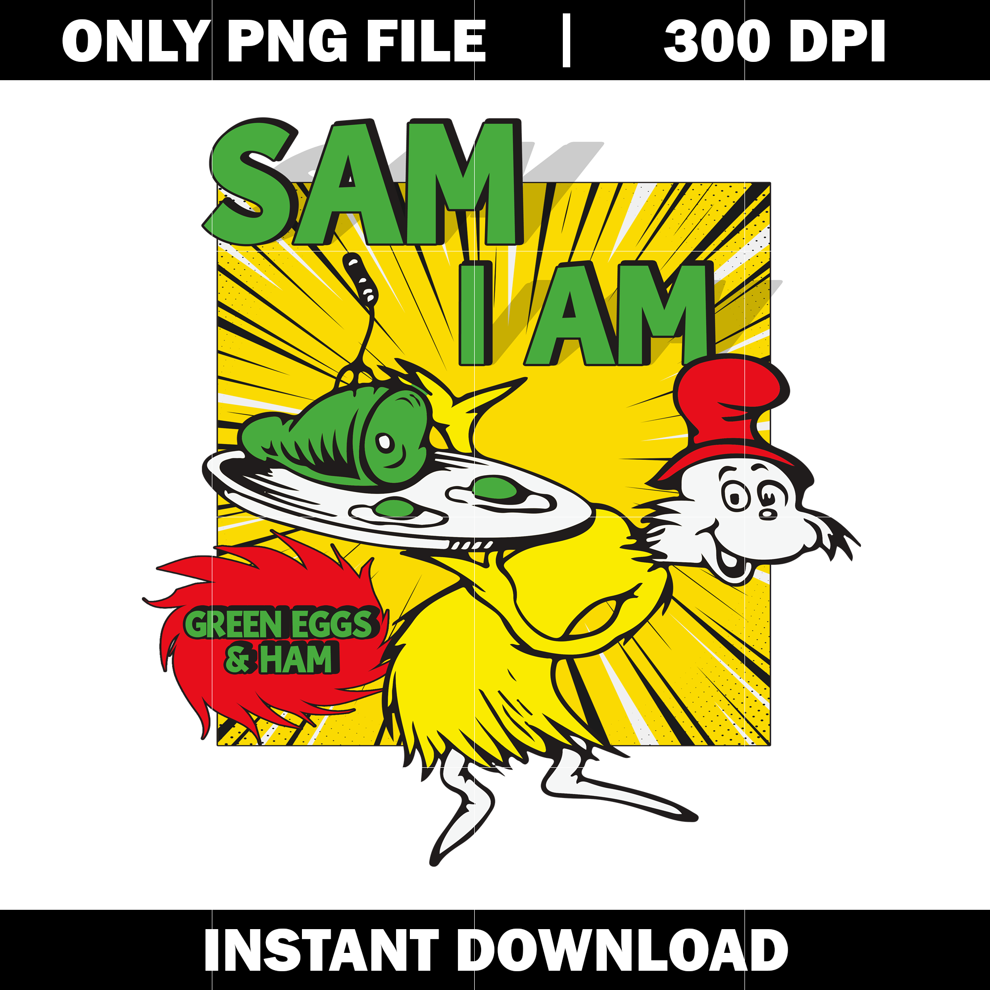 Dr Seuss sam i am green eggs ham png, Dr seuss png, logo shi | Inspire ...
