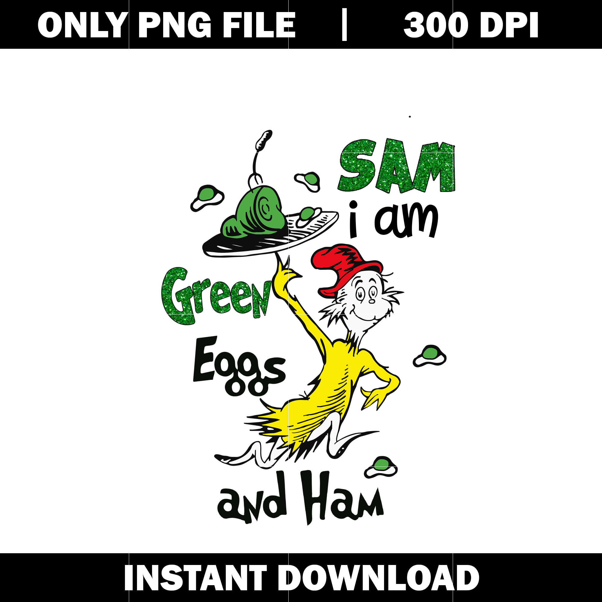 Dr Seuss sam i am green eggs ham png, Dr seuss png, logo shi | Inspire ...