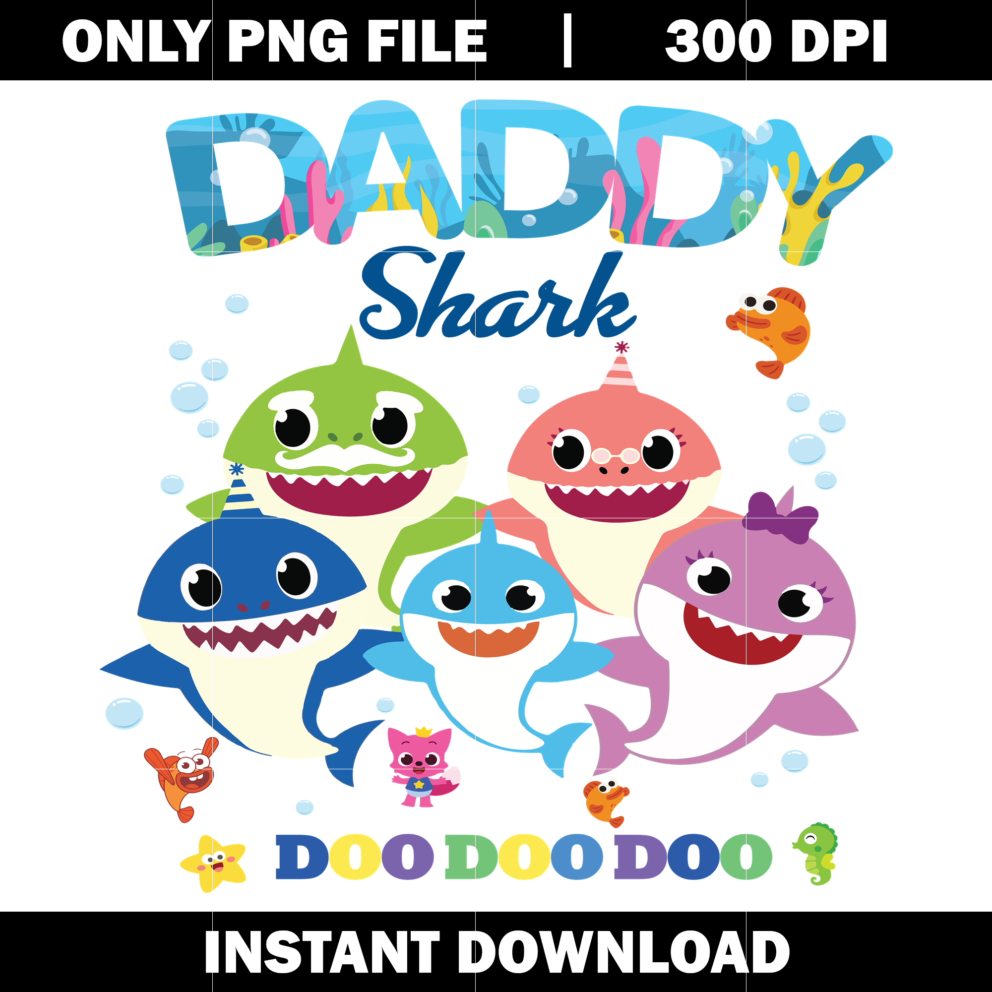Daddy Shark Birthday png, Baby Shark png, logo shirt png, lo | Inspire ...