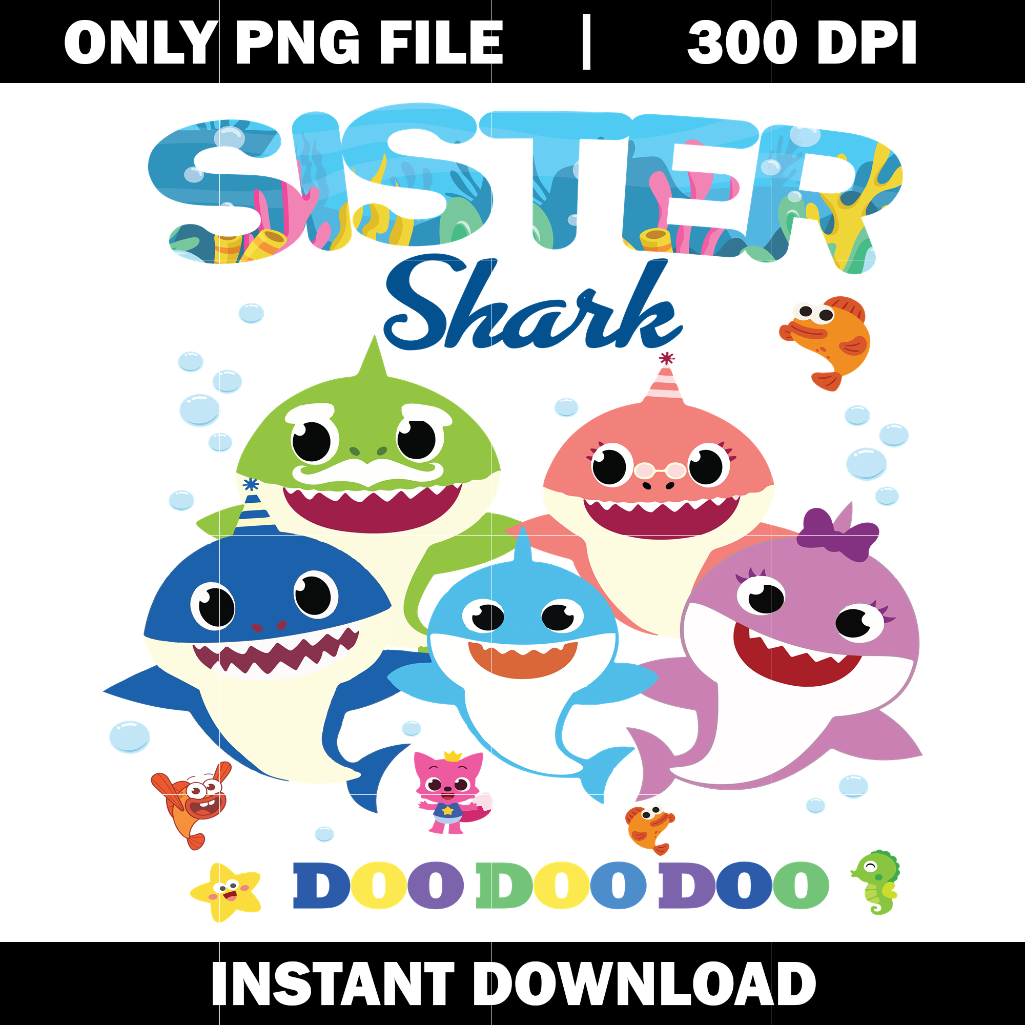 Sister Shark Birthday png, Baby Shark png, logo shirt png, l - Inspire ...