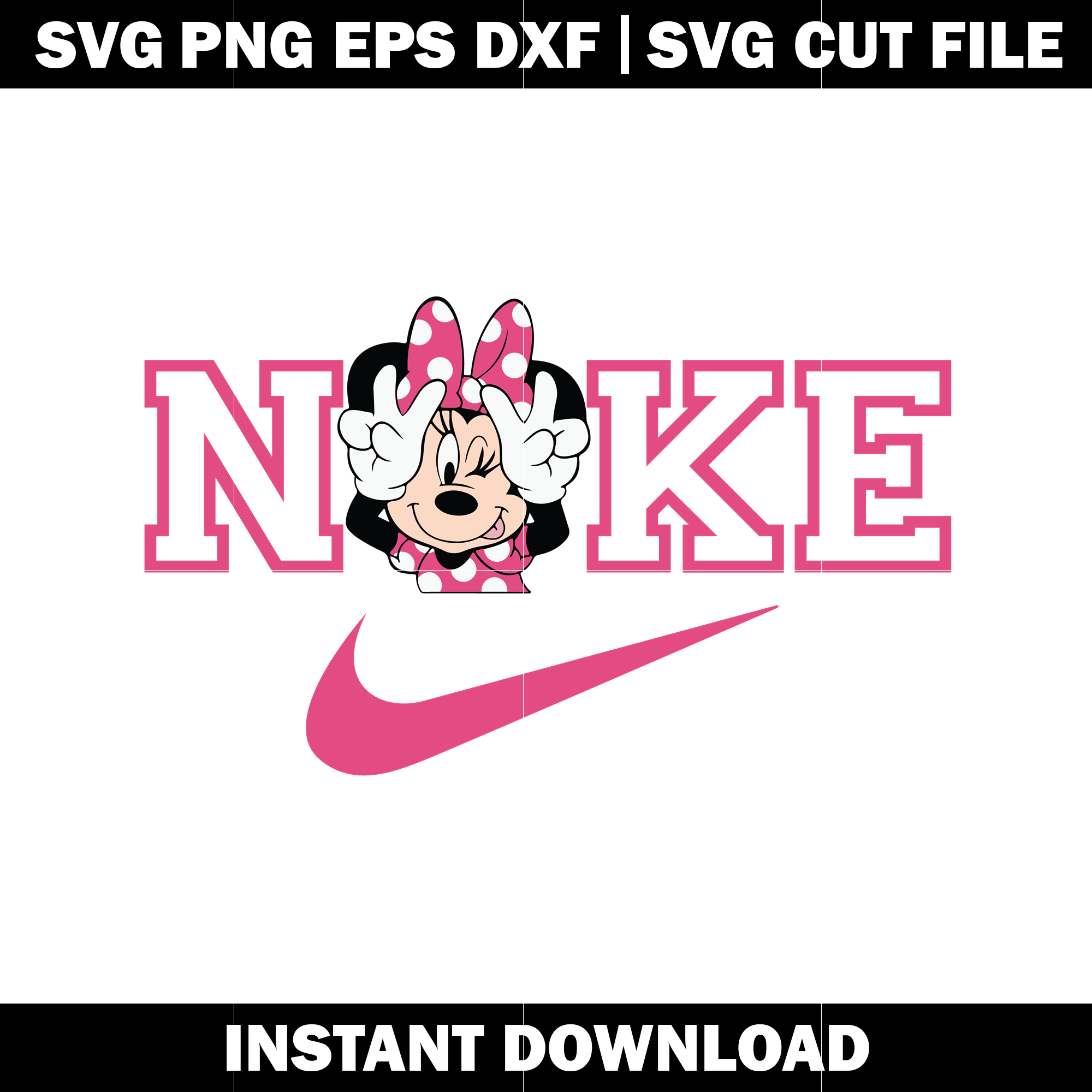 Minnie Mouse Layered Cut nike svg, hello kitty svg, logo nik | Inspire ...