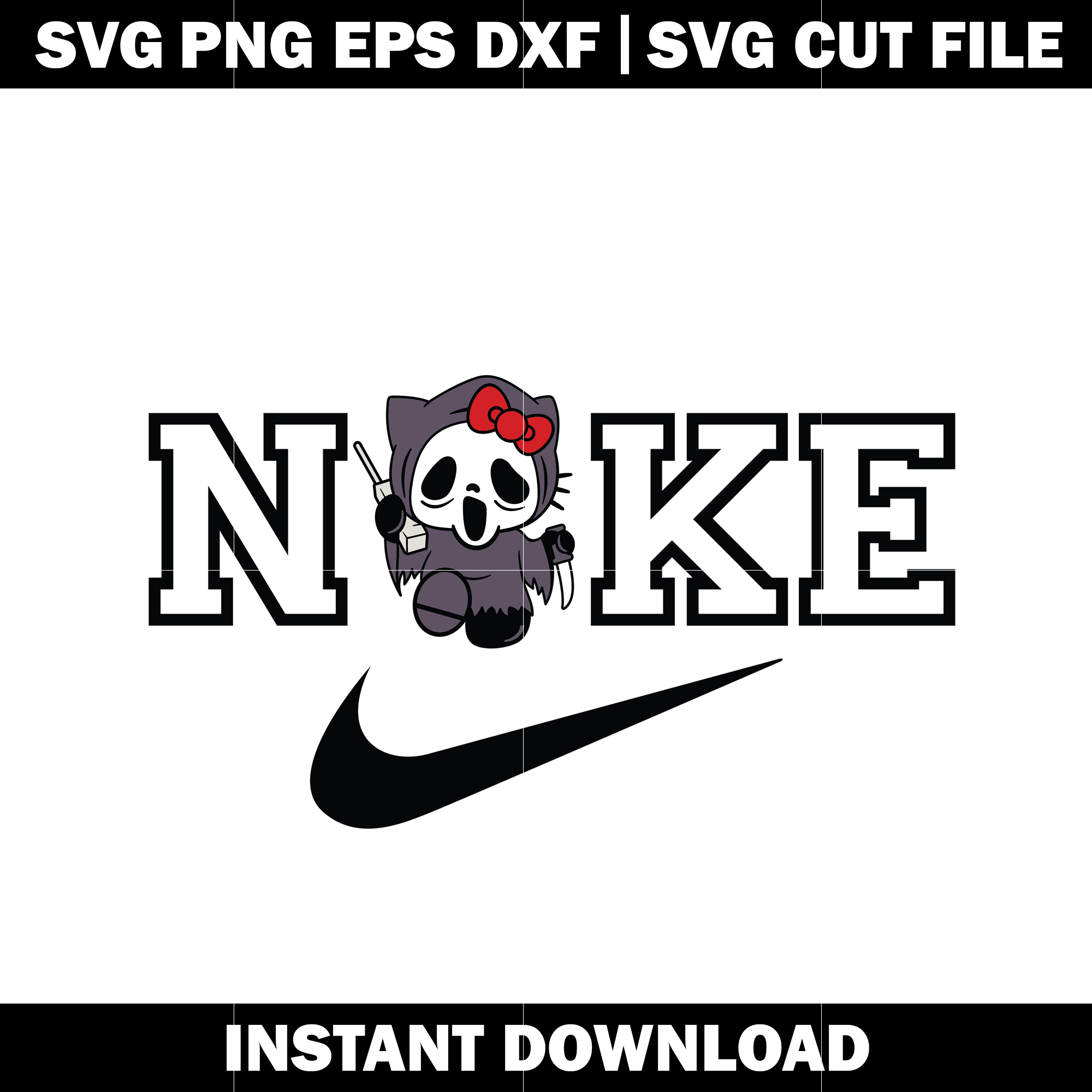 Nike Hello Kitty Ghostface svg, Hello Kitty svg, logo nike s | Inspire ...