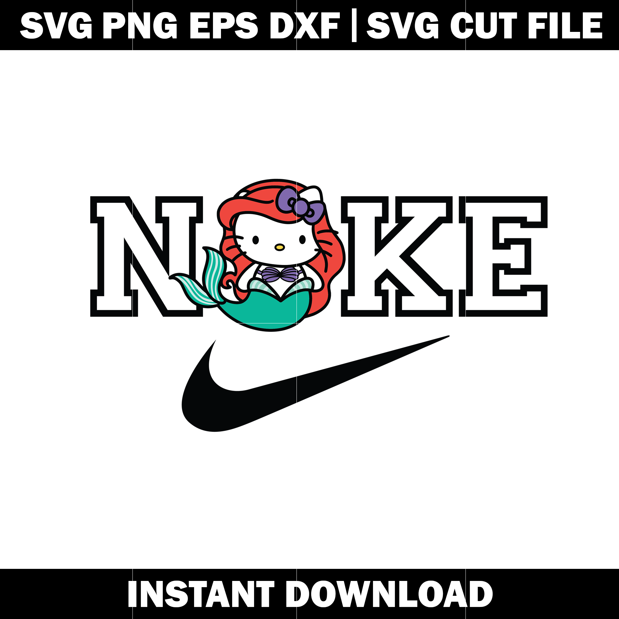 Nike Hello kitty Ariel svg, Hello kitty svg, Logo Brand svg, | Inspire ...