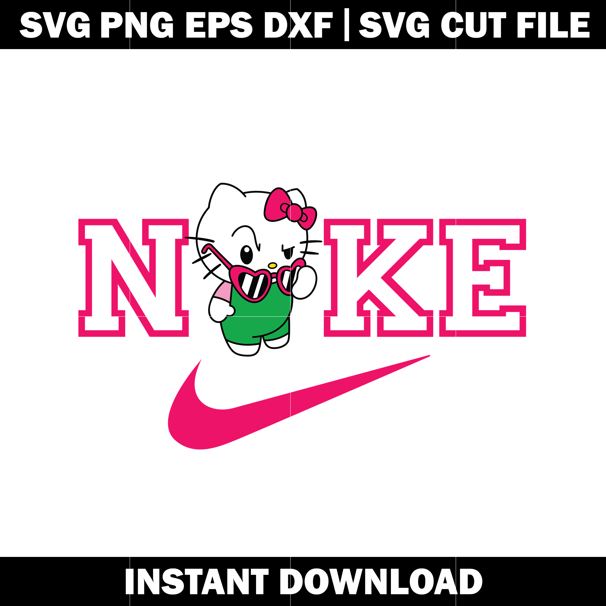 Hello Kitty With Sunglasse nike svg, Kitty svg, Logo Brand s | Inspire ...
