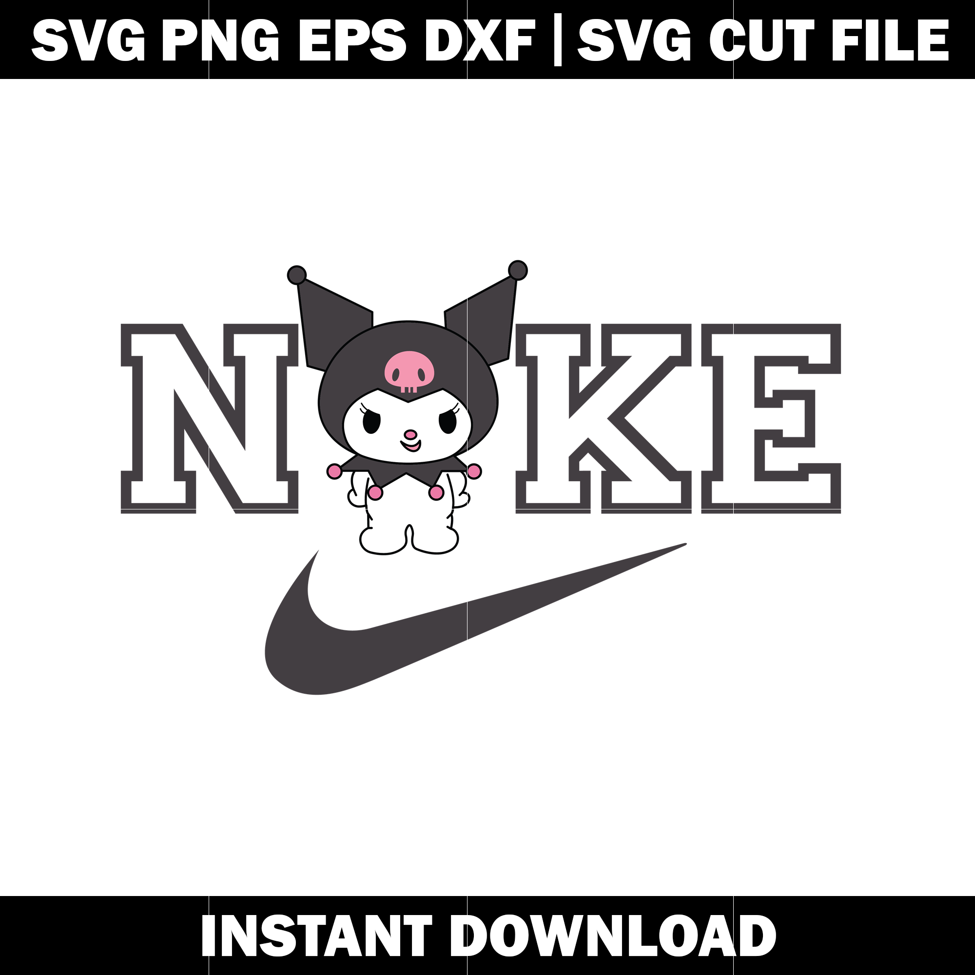 Nike Kuromi Kuromi svg, Kuromi cartoon svg, Logo Brand svg, | Inspire ...