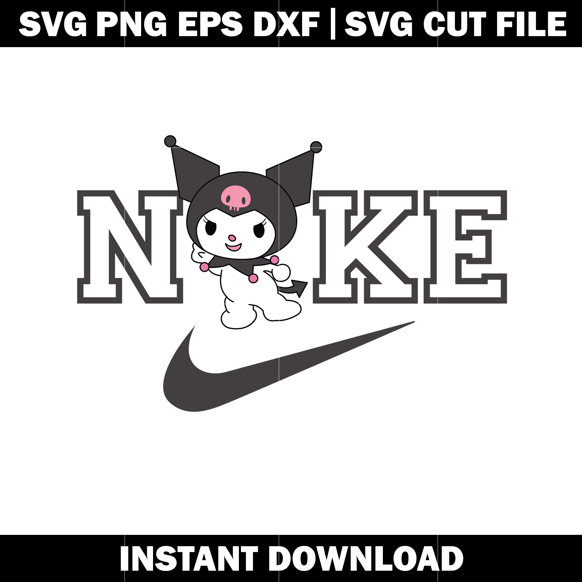 Nike kuromi cartoon svg, kuromi svg, Logo Brand svg, cartoon | Inspire ...
